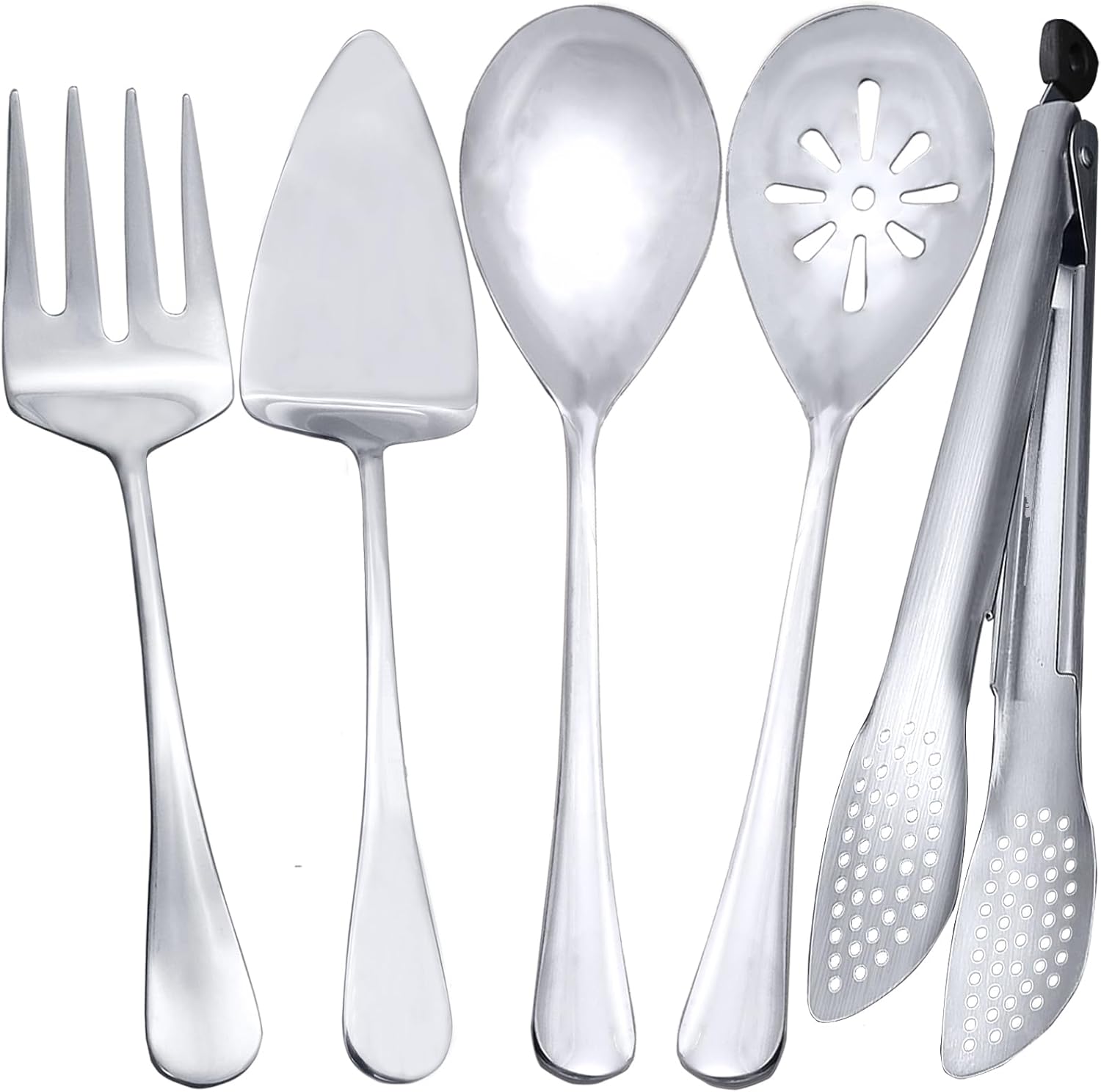 Amazon.com | 5 Pcs Large Serving Utensils Sets 18/10 Stainless Steel ...