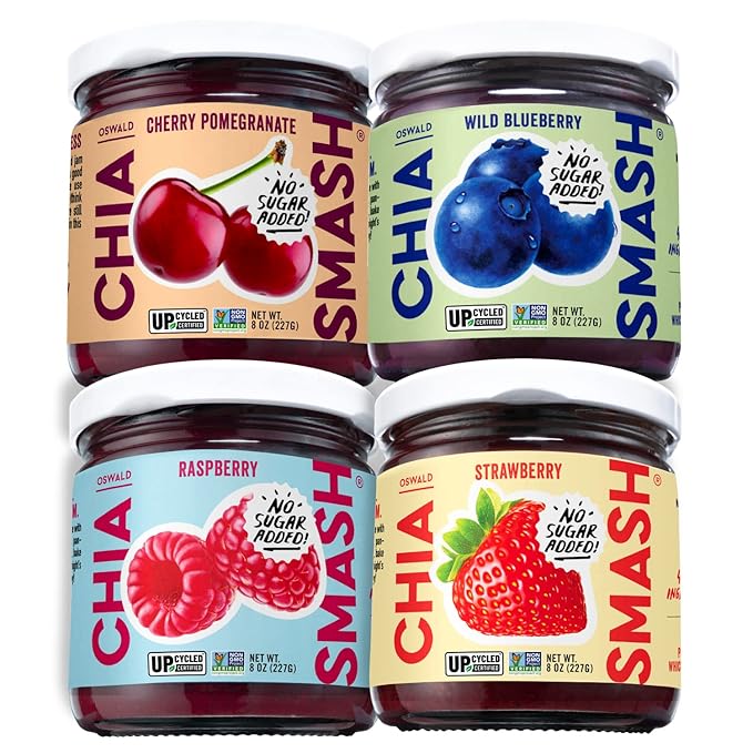 Amazon.com : Chia Smash Jam, Variety 4-Pack | No Sugar Added, Naturally ...