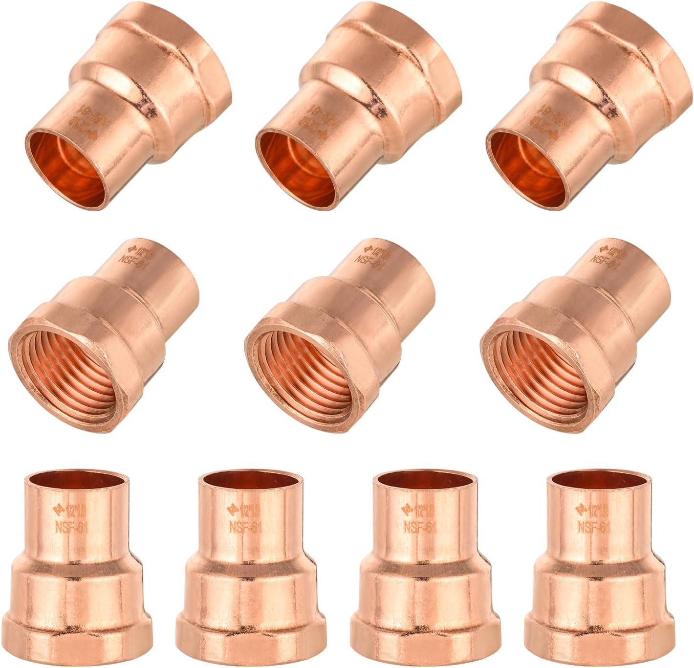 Amazon.com: 10-PACK GUOFIS 1/2Inch C x 1/2Inch FNPT Copper Female ...