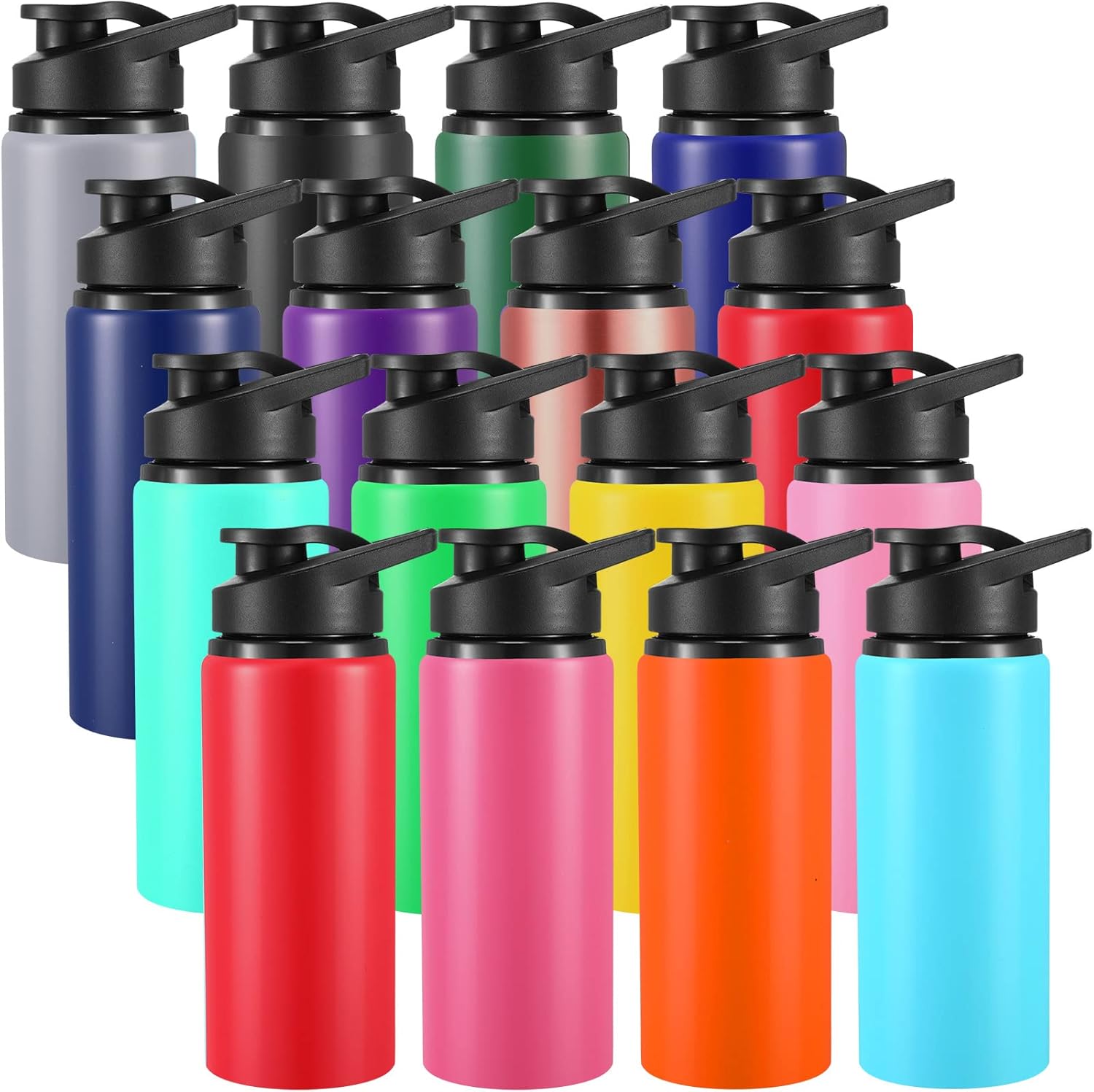 Amazon.com: Yinder 16 PCS 20oz Aluminum Water Bottle Bulk Multicolor ...
