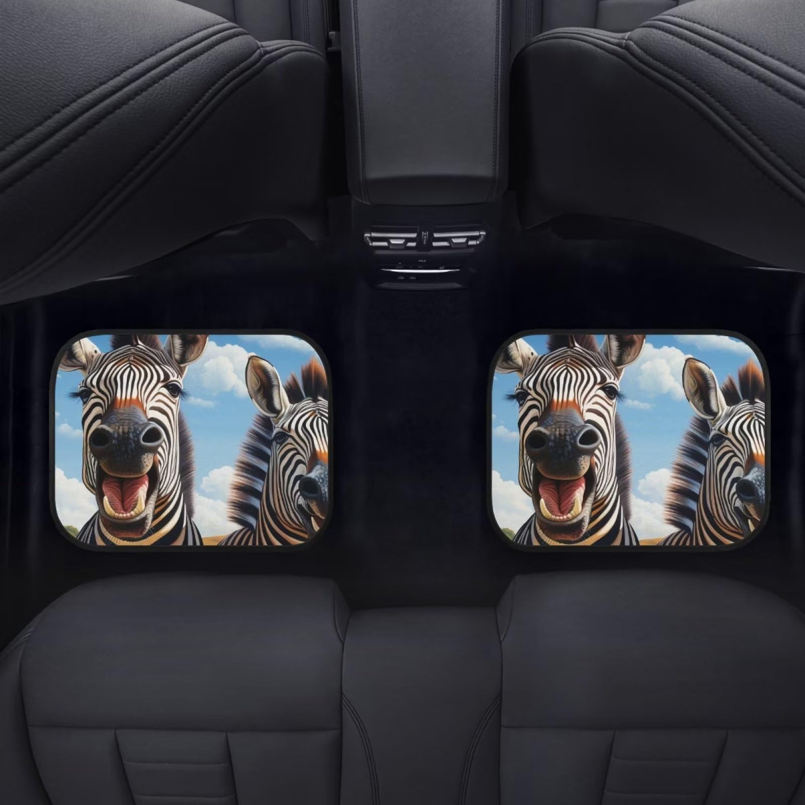 Blue Zebra Car Mats