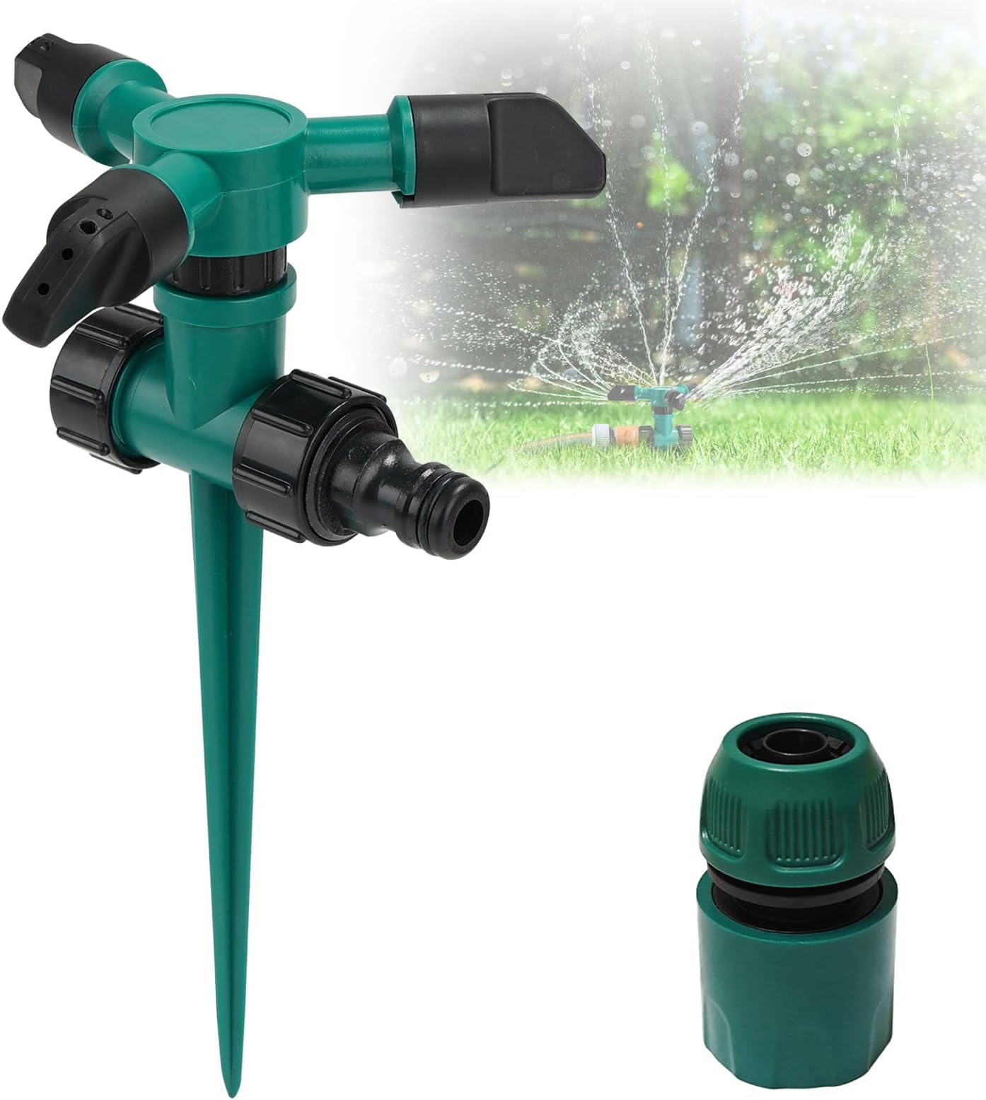 Amazon.com : HOQLU 360° Rotating Sprinklers for Yard and Garden. Large ...
