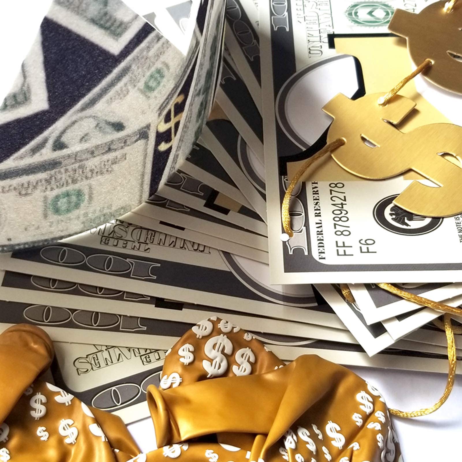 YiiiGoood Money Theme Decoration KIT Dollar Bill Signs Birthday Banner ...