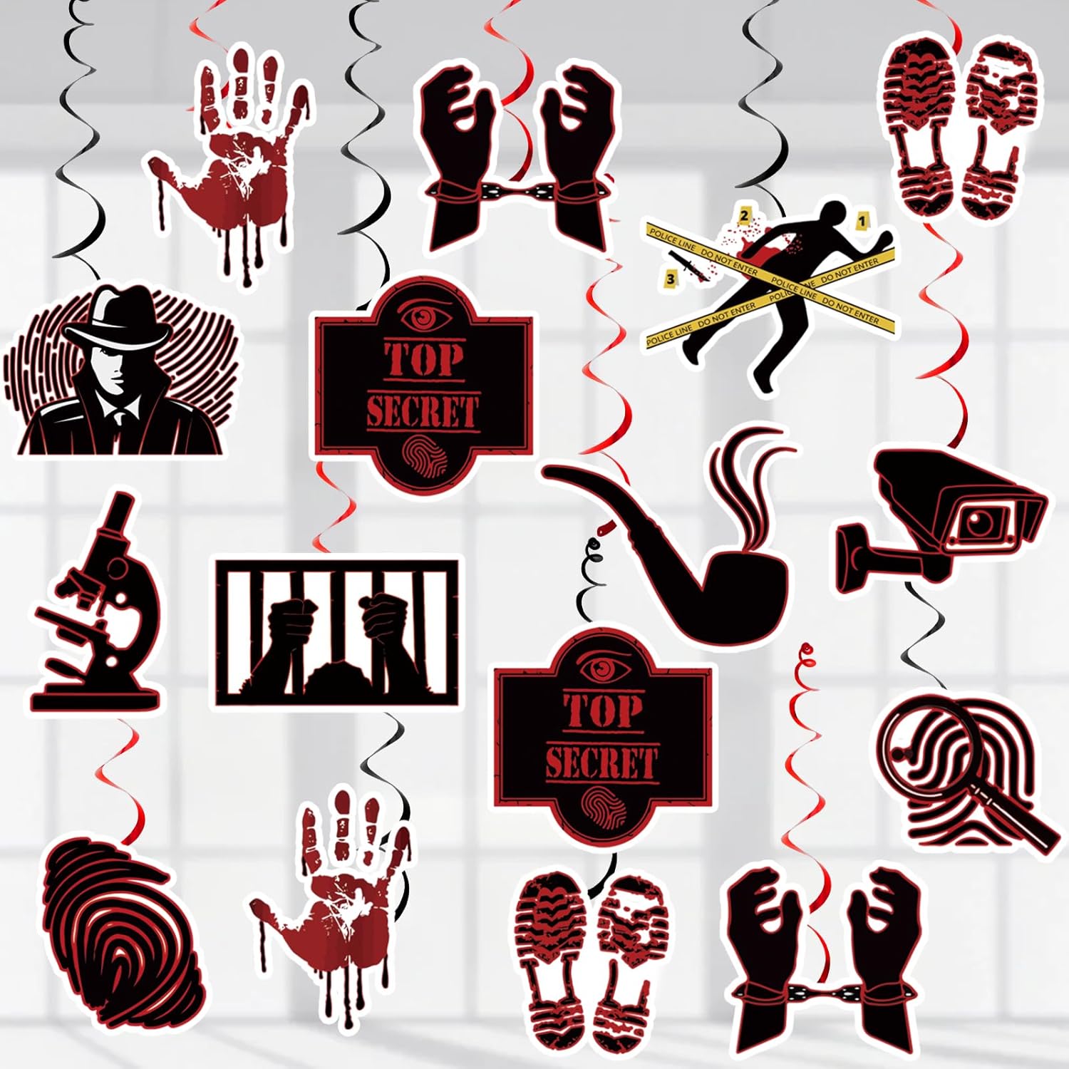Amazon.com: Crime Scene Decorations Murder Mystery Top Secret Hanging ...