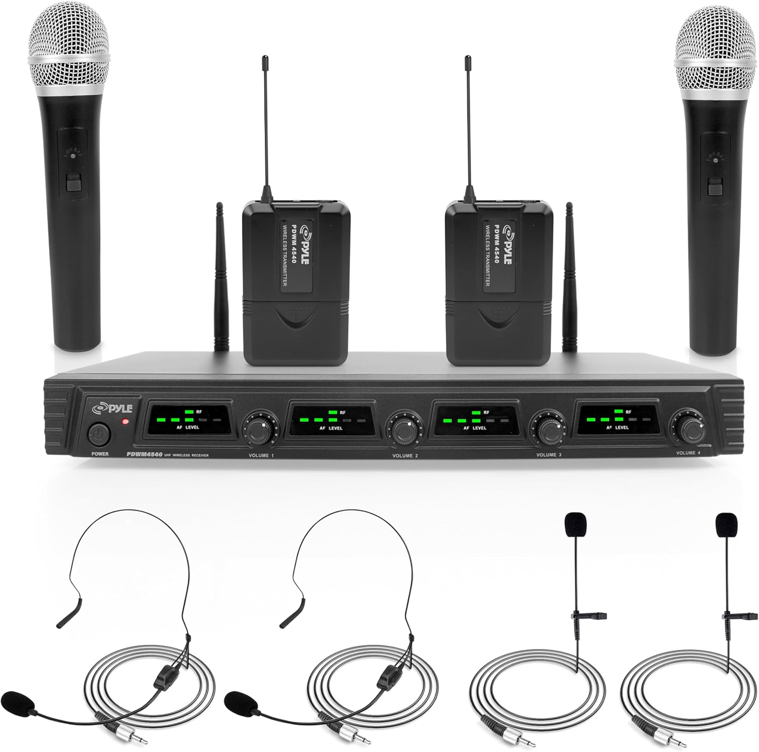 Amazon.com: Pyle Wireless Microphone System, UHF Quad Channel Rack ...