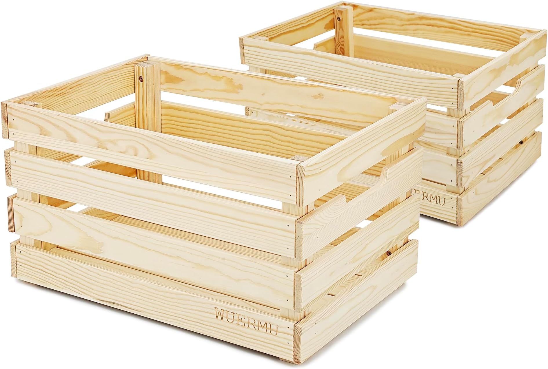 Amazon.com: Extra Large Pine Wood Crates For Storage, Vinyl Records ...