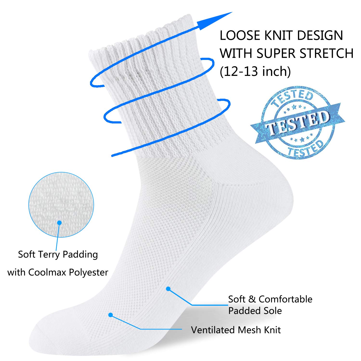 Snapklik.com : Well Knitting Diabetic Socks For Men & Women, Coolmax Medical Circulation Crew ...