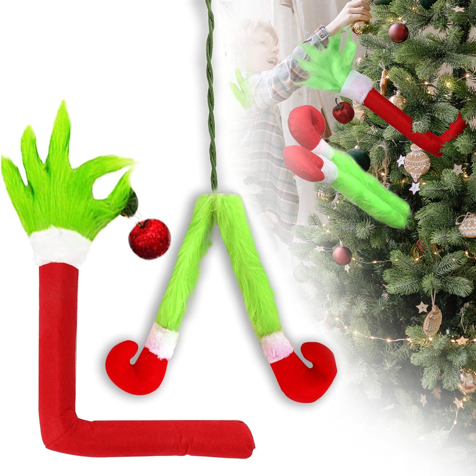 Amazon.com: Elf Arms Legs Christmas Tree Decorations Green Monster Body ...