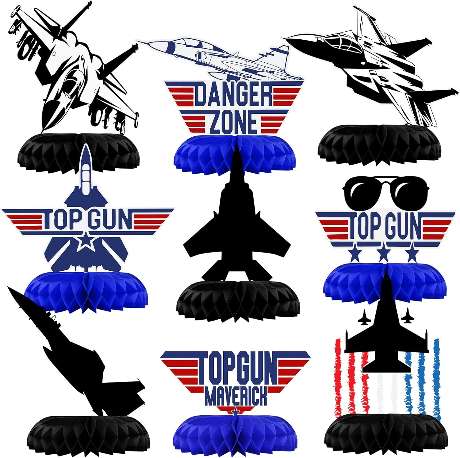 Amazon.com: Fighter Pilot Party Centerpiece Set - Jet Honeycomb Fighter ...