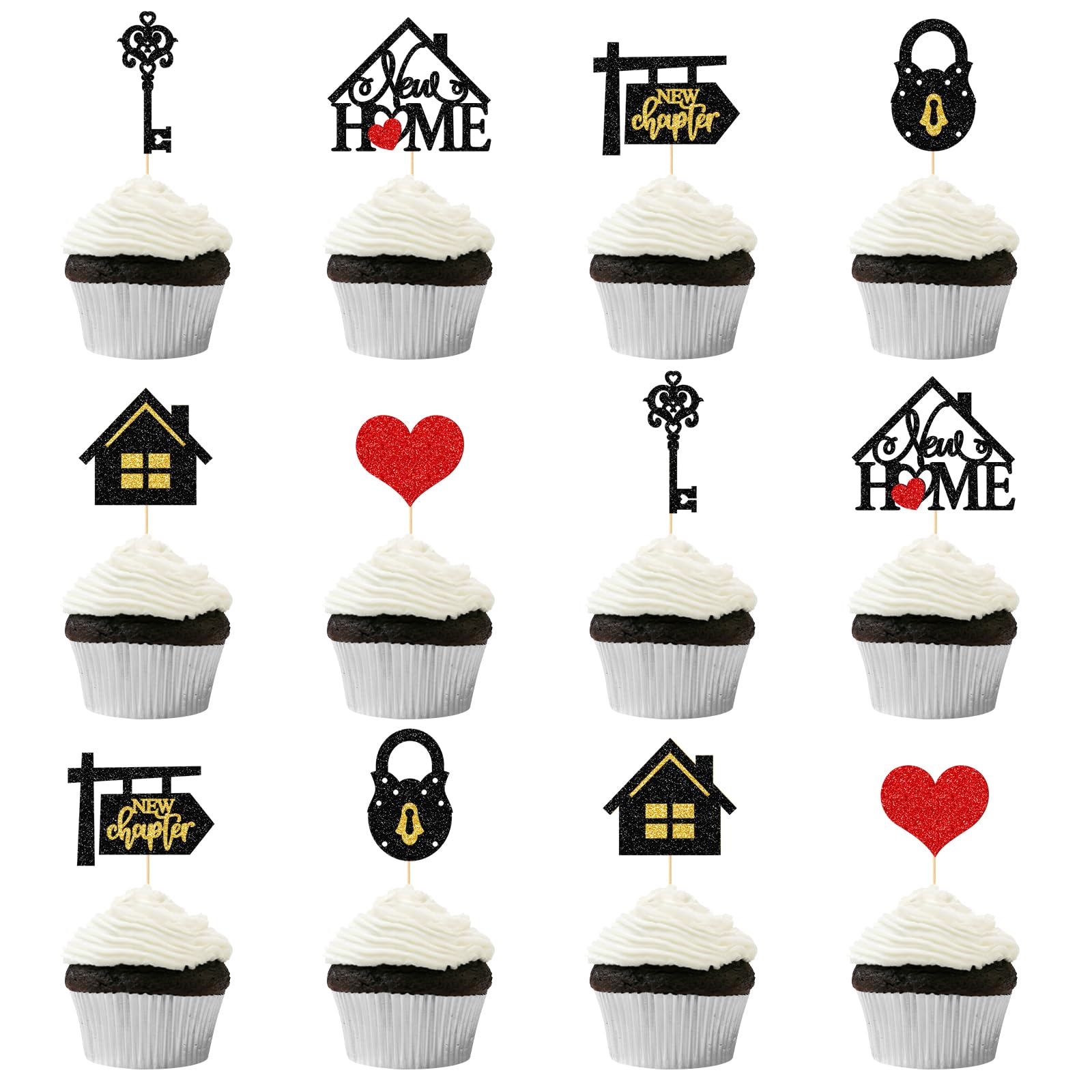 Amazon.com: Homewarming Cupcake Toppers, Housewarming Cupcake Picks ...