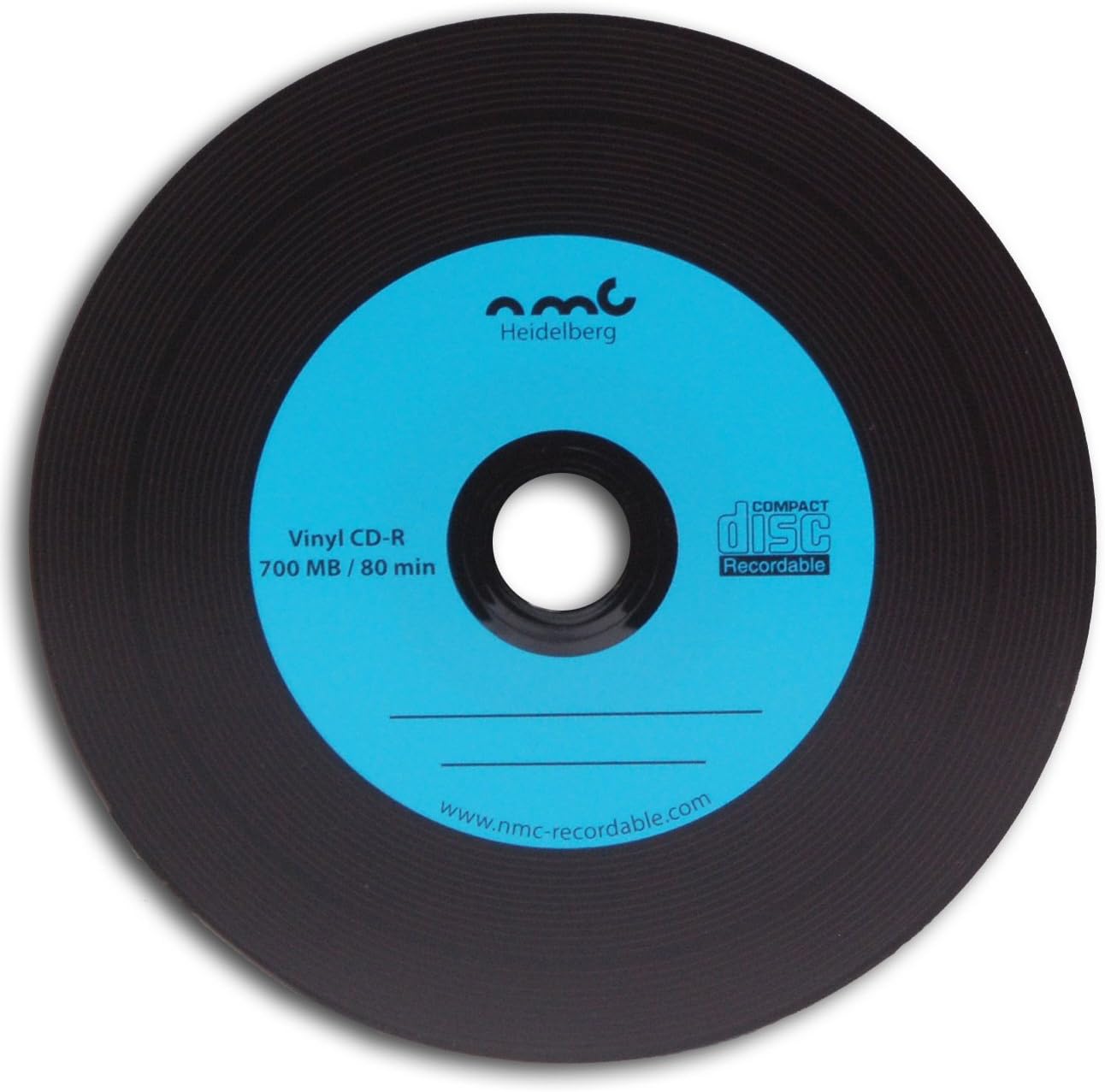 25 Blue Vinyl CD-R NMC Carbon Dye Complete Black Back CD Rohling 700MB ...