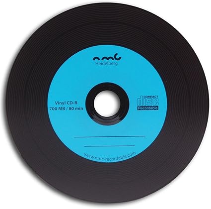 Vinyl CD-R NMC Lot de 25 CD-R vierges en vinyle avec fond noir 700 Mo ...
