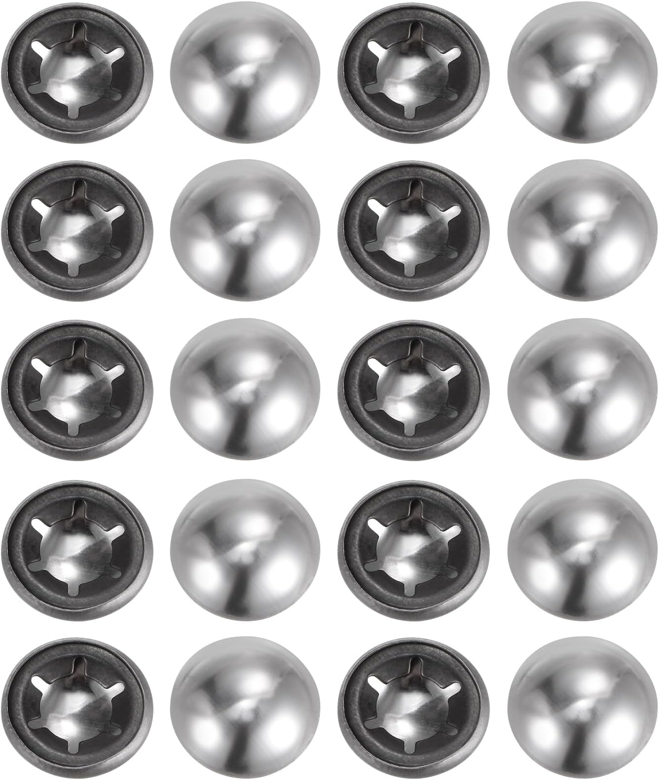 Amazon.com: uxcell 40PCS 65Mn Steel Push on Push Nut Caps 0.31 Inch ...
