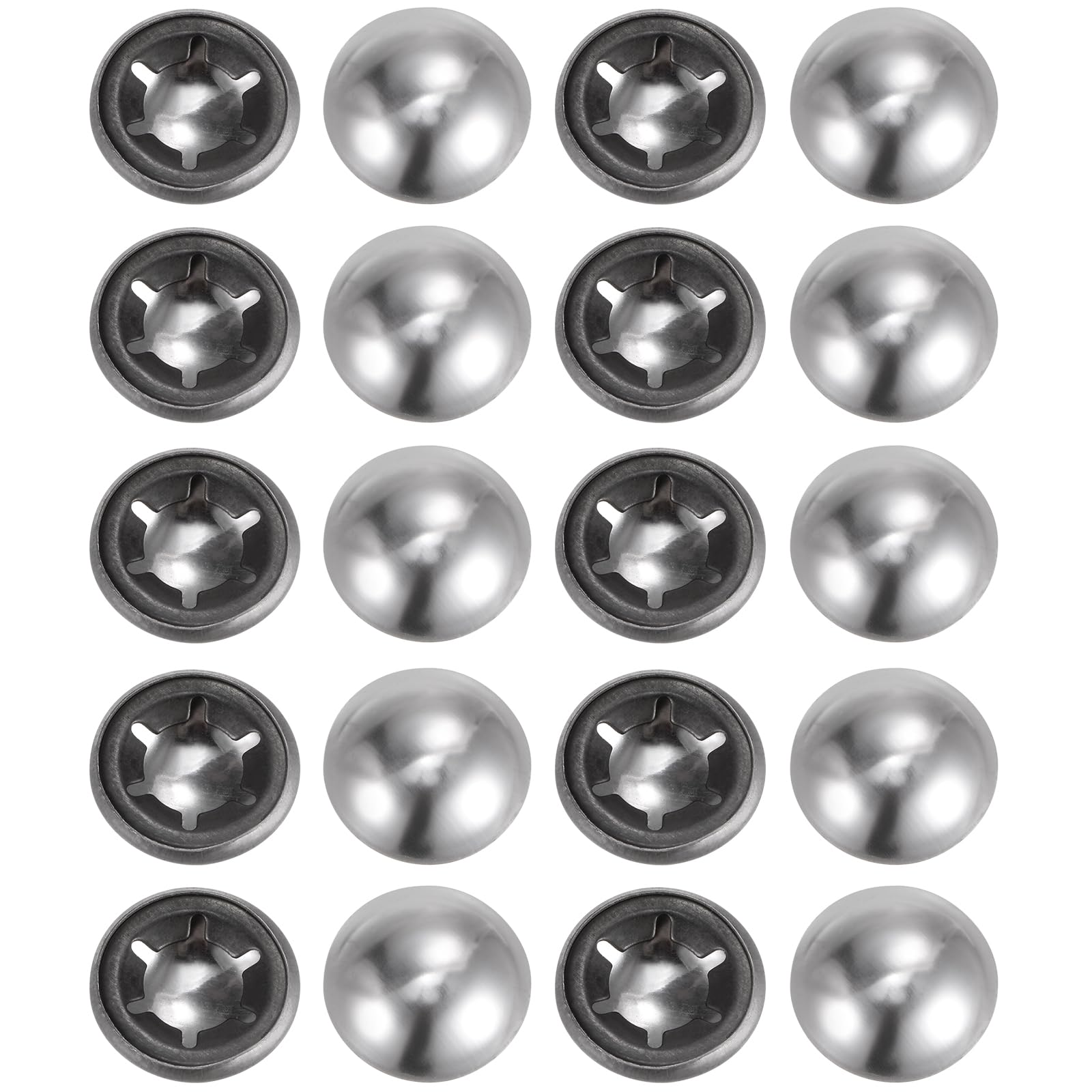 Amazon.com: uxcell 40PCS 65Mn Steel Push on Push Nut Caps 0.31 Inch ...
