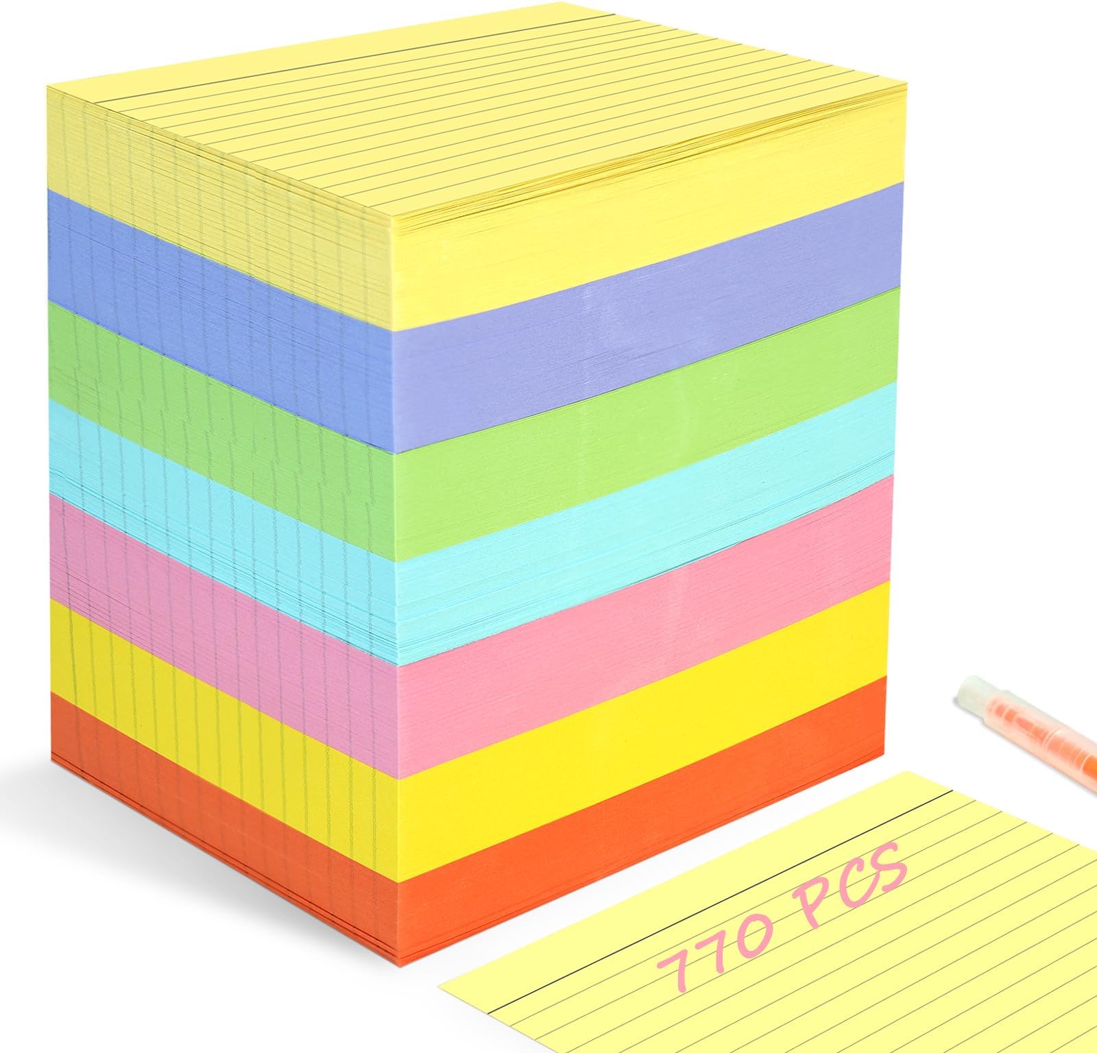 770PCS Flash Cards, A6 Revision Cards Coloured Index Card Assorted ...