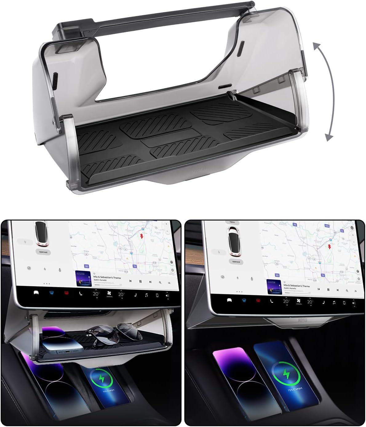 Amazon.com: Center Console Dash Storage Tray for Tesla Model 3/Y 2021 ...