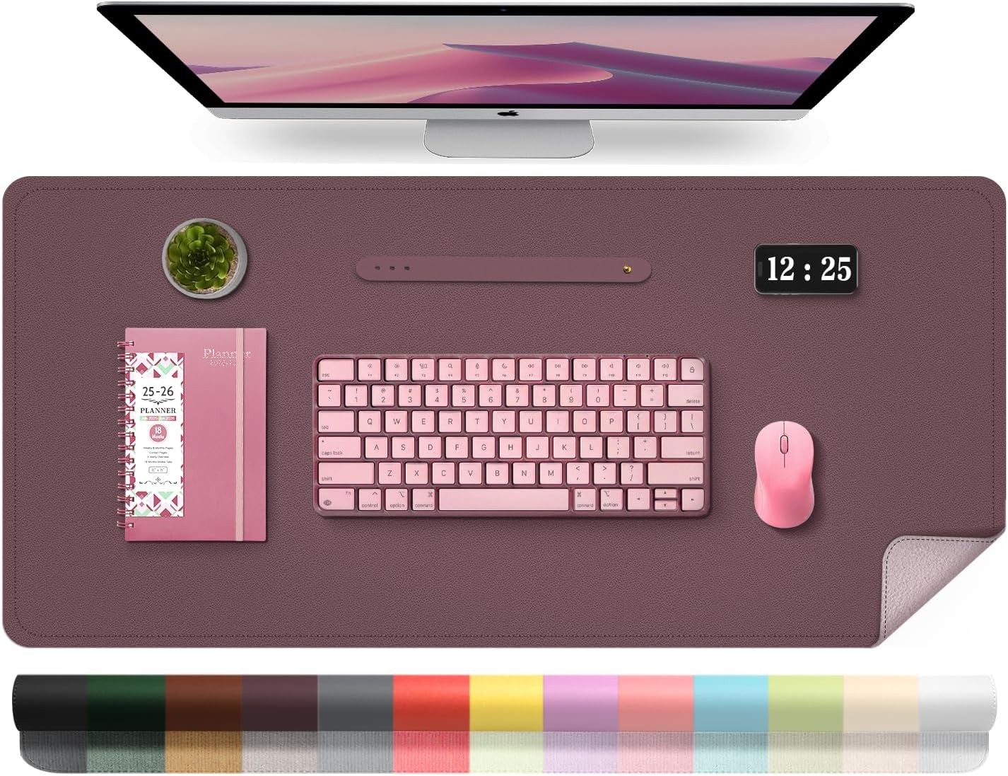 Bleswin Leather Desk Pad Protector, Waterproof Laptop Mat, Easy Clean ...