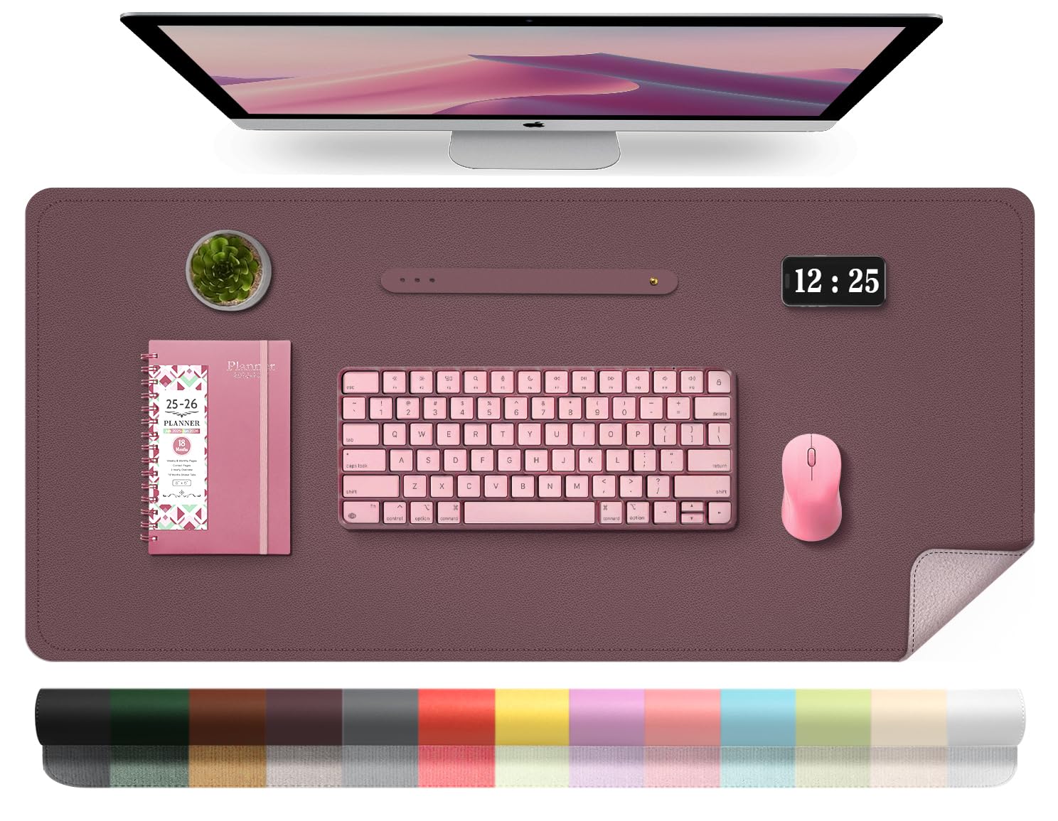 Amazon.com : Leather Desk Pad Protector, 39.4'' X 17'' Large Mouse Pad ...