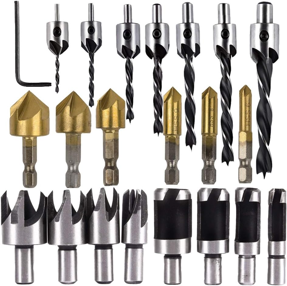 Eagles Woodworking Drilling or Chamfer tool,8PCS 5/8" 1/2" 3/8" 1/4 ...