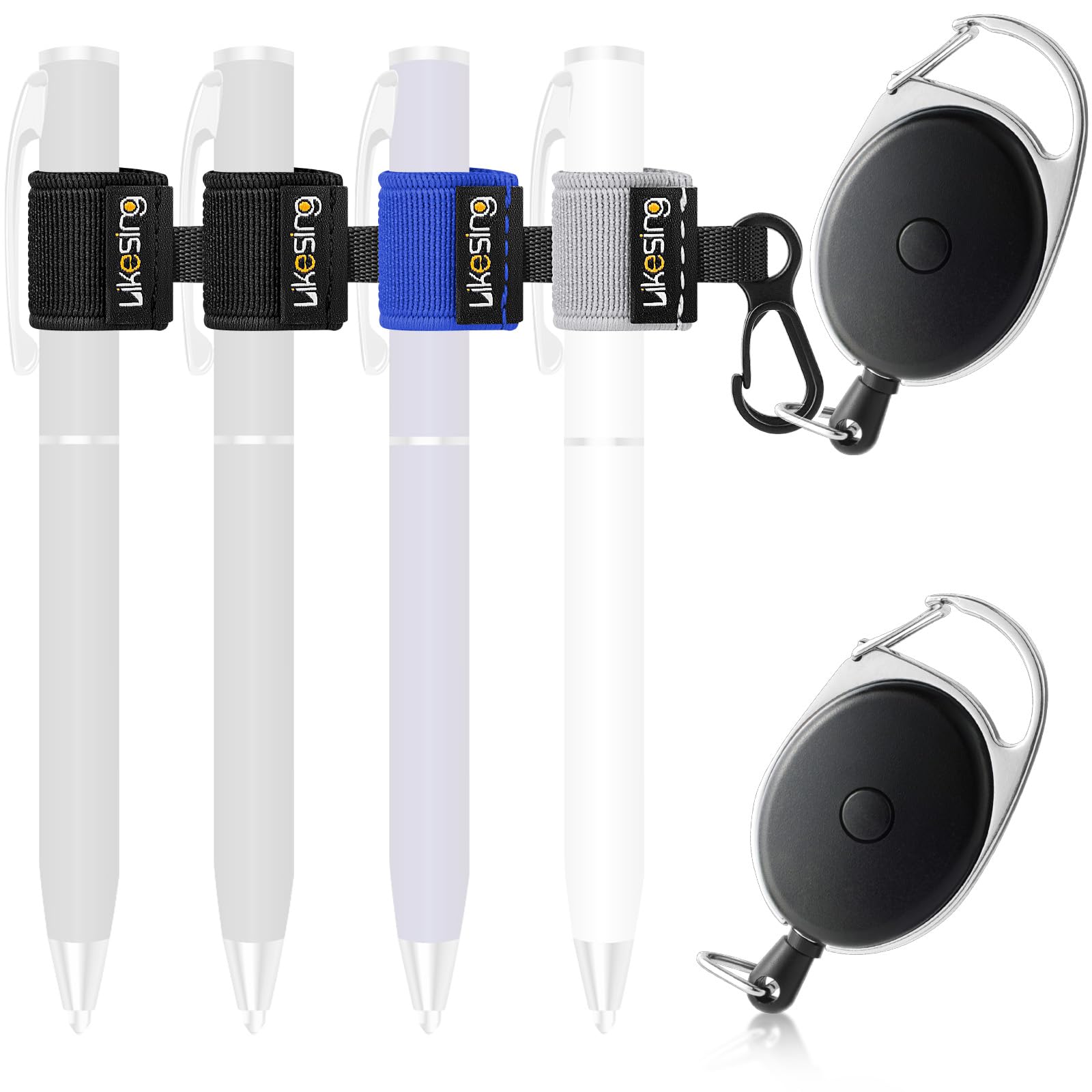 Likesing 27.5" Retractable Pen Holder, Elastic Reel Pencil Holder with ...