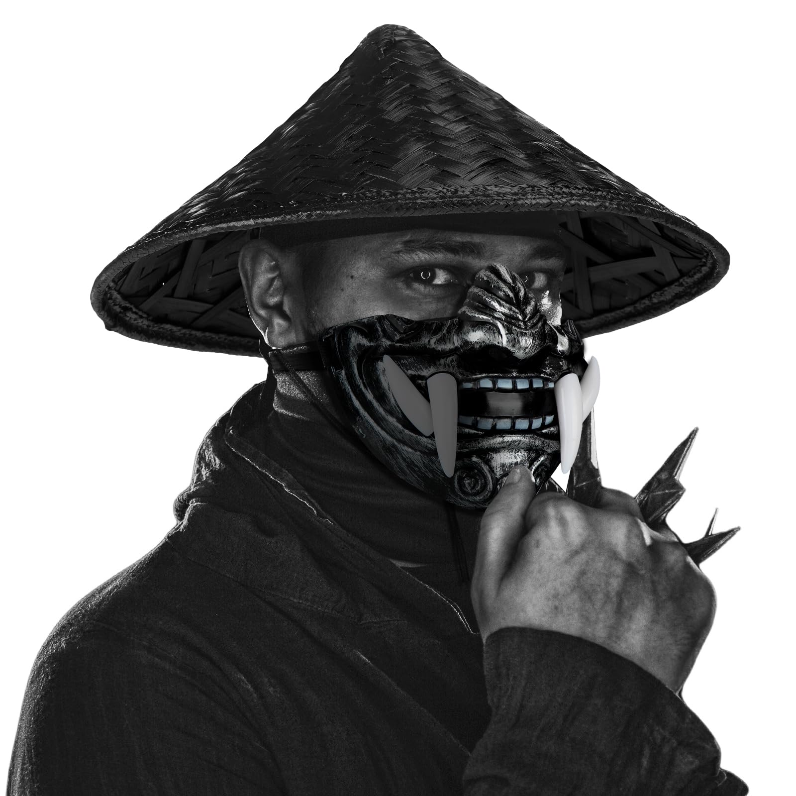 Amazon.com: Evervibe 2 Pcs Samurai Halloween Costume Include Half Face ...