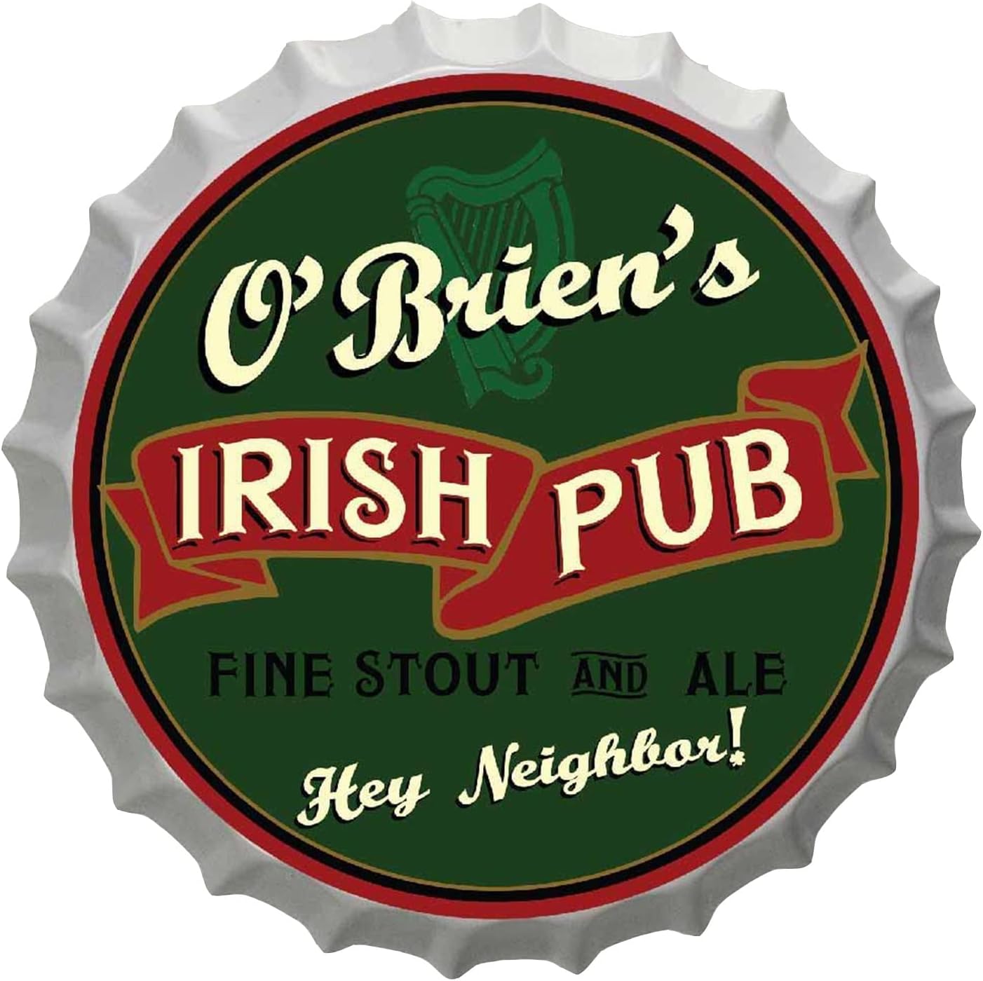 Amazon.com: Personalized Beer Bottle Cap Sign (Irish Pub Stout & Ale ...
