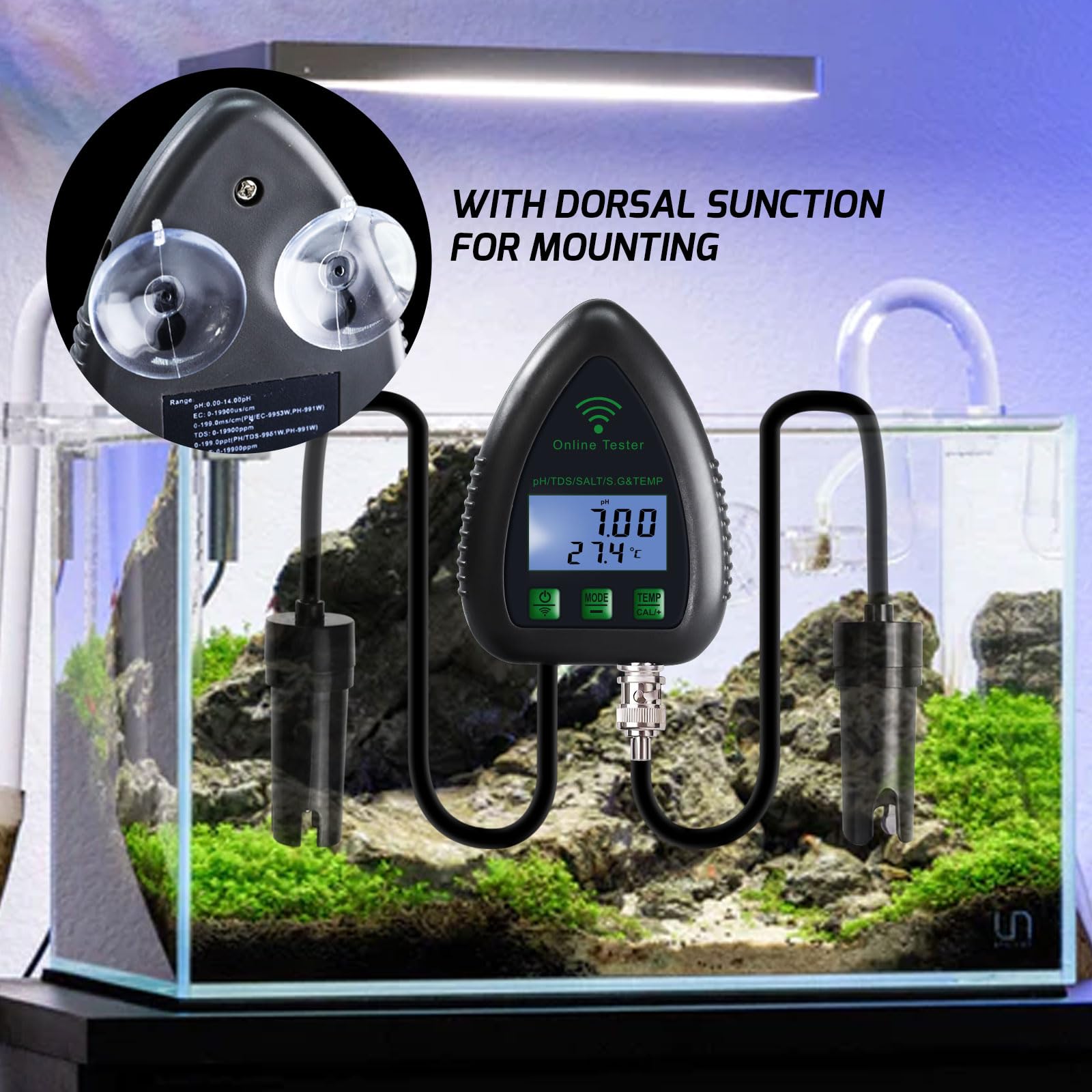 Snapklik.com : Smart Water Quality Tester 5 In 1 pH TDS SG Temp ...