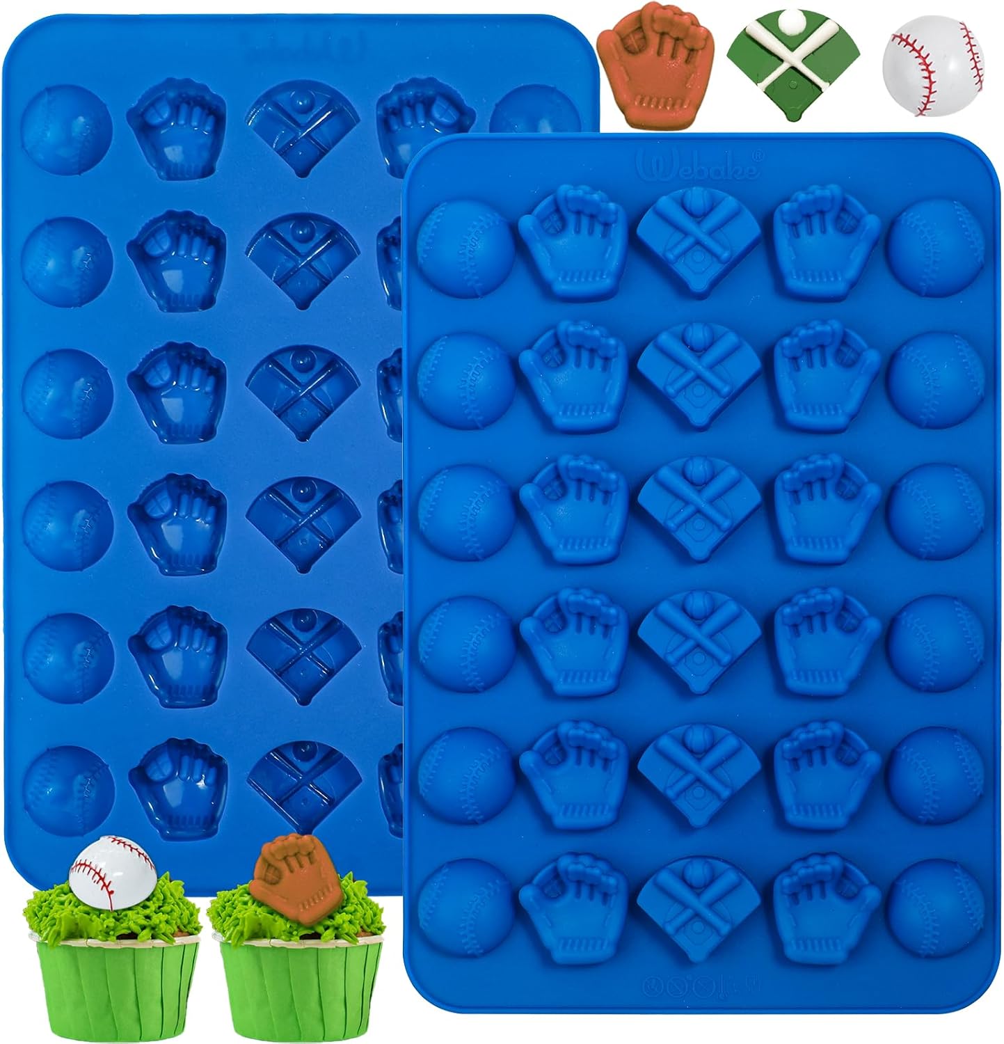 Amazon.com: Webake Baseball Chocolate Mold Silicone Baseball Mold for ...