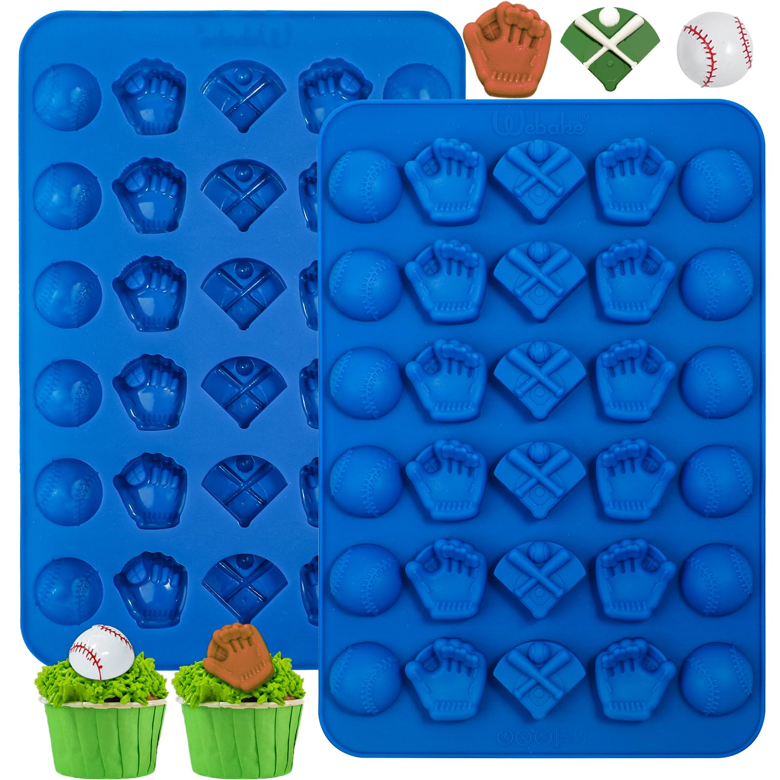 Snapklik.com : Webake Baseball Chocolate Mold Silicone Baseball Mold ...