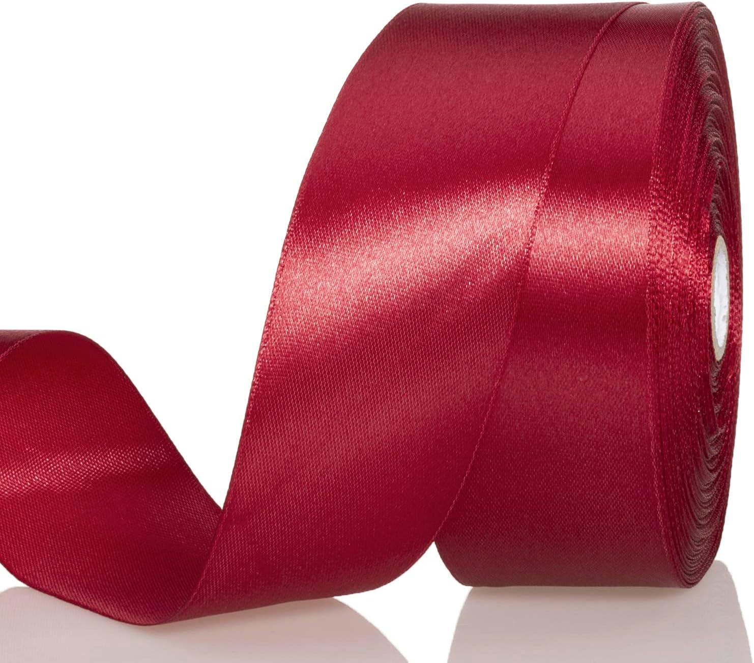 Amazon.com: YASEO 1 1/2 Inch Dark Red Solid Satin Ribbon, 50 Yards ...
