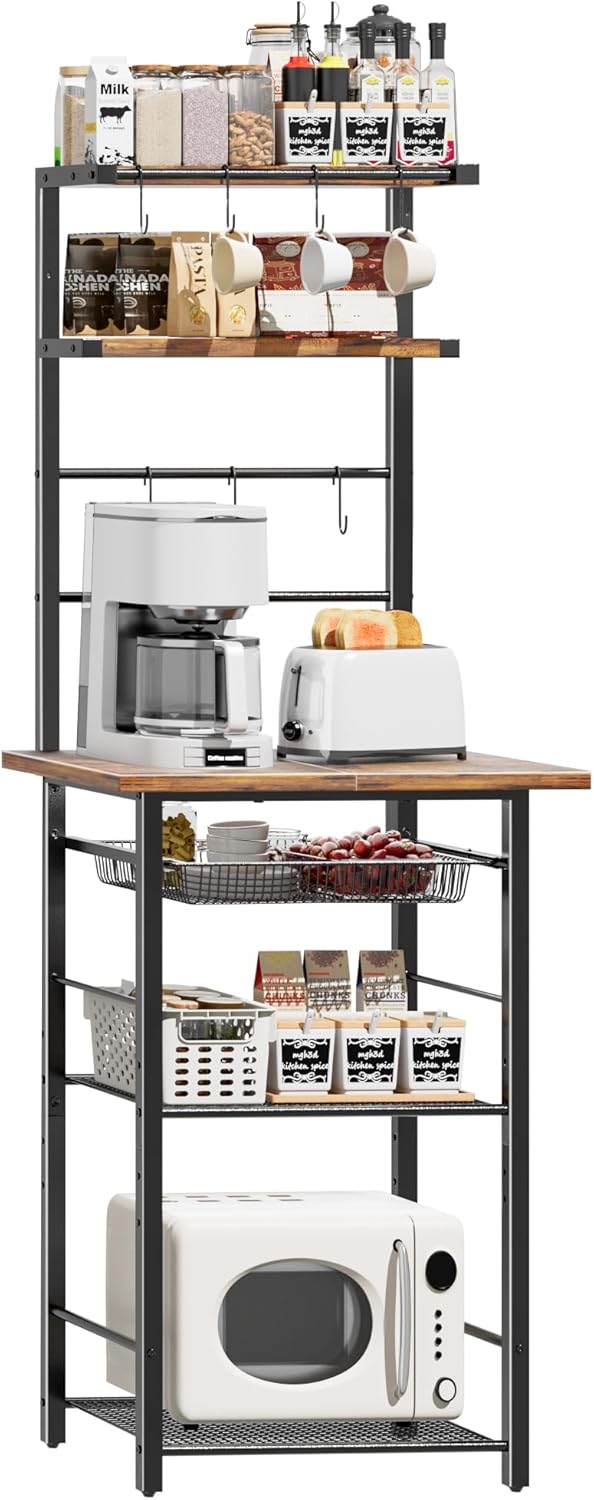Amazon.com - LAKEMID 6-Tier Standing Baker's Racks with Storage ...