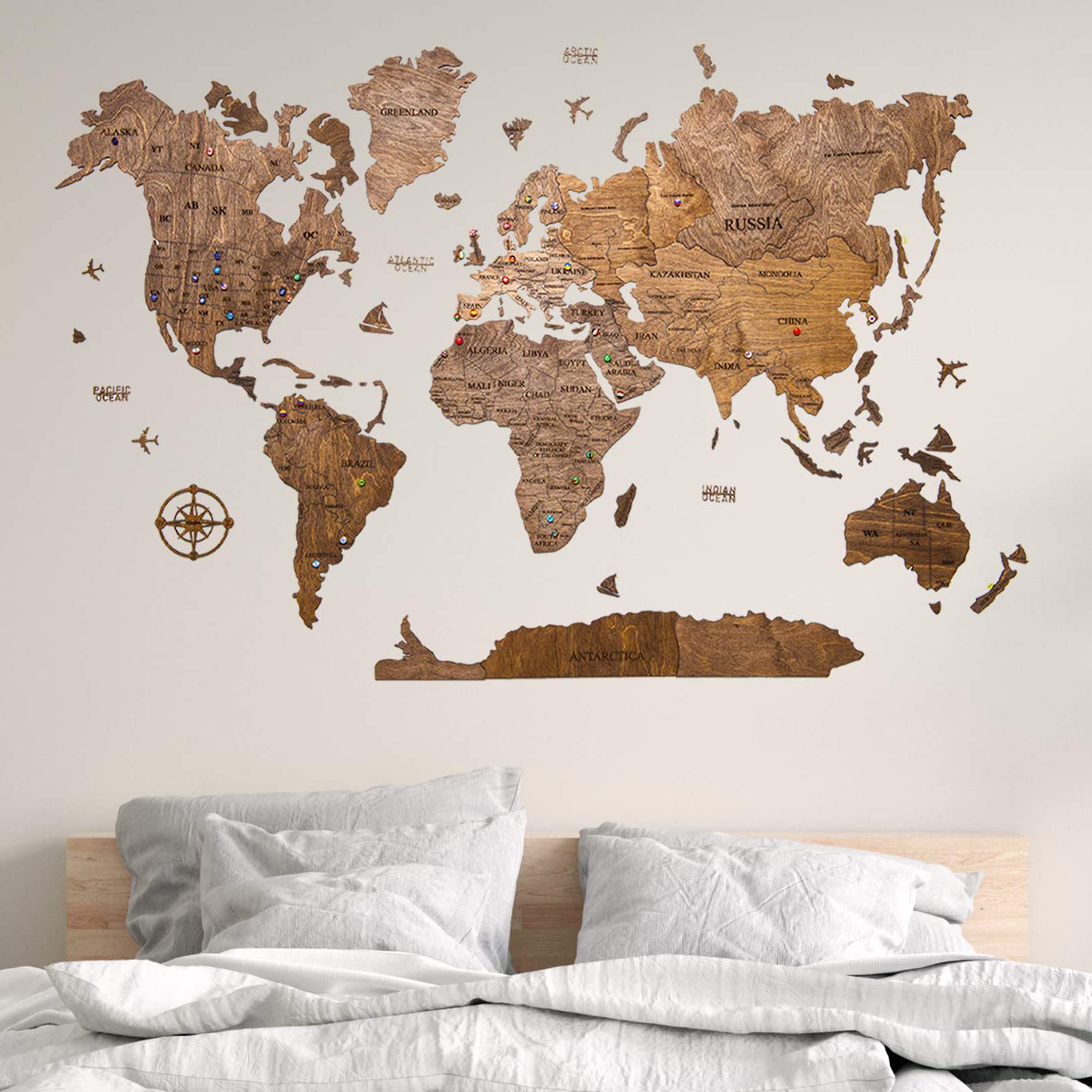 Buy World , World wall art, World wall decor, of the world, Large world ...