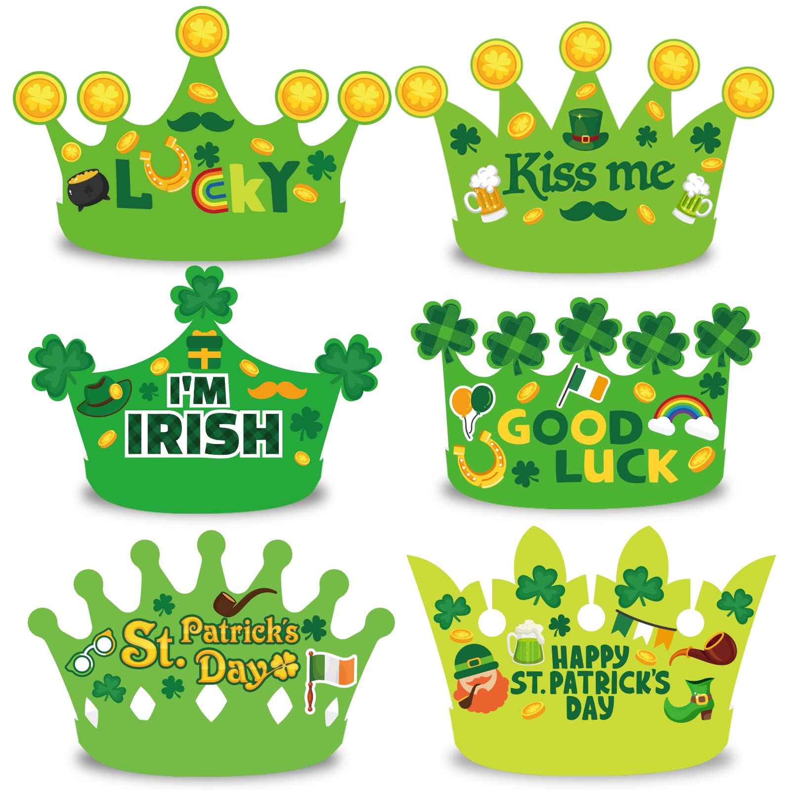 Amazon.com: 24 Sets of St. Patrick's Day Crown Crafts Kit for Kids St ...