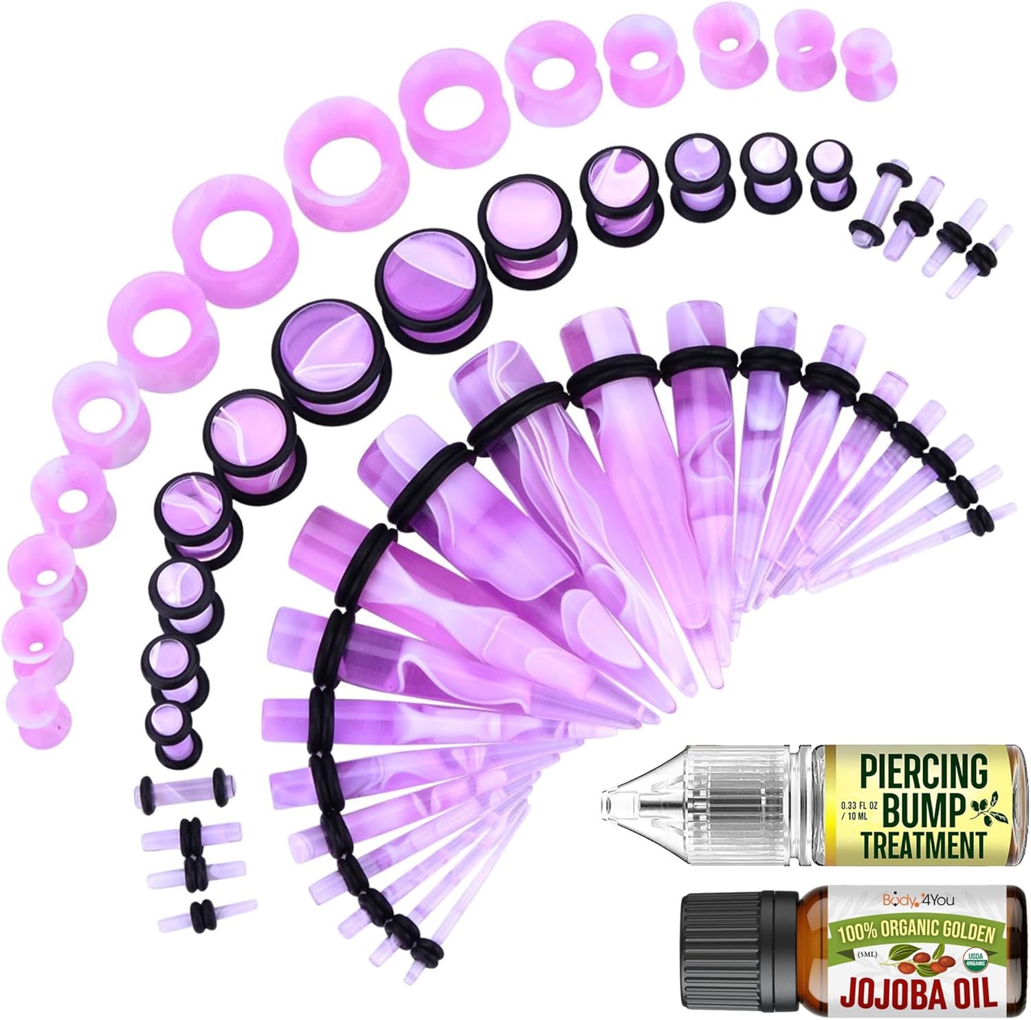 Amazon.com: BodyJ4You 48PC Ear Stretching Kit 14G-00G - Aftercare ...