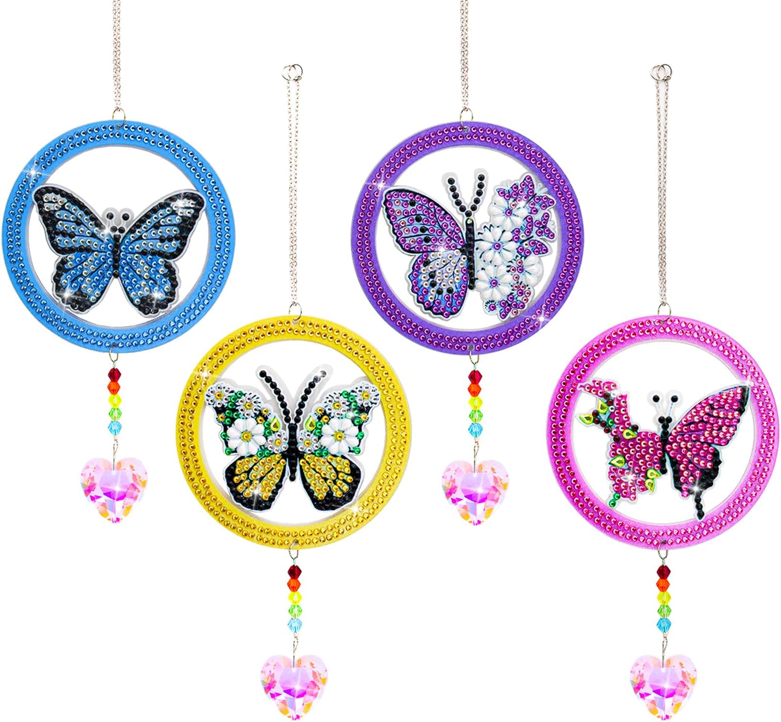 Amazon.com: Tradder 6 Pcs Diamond Art Wind Chimes Christmas Diamond Art ...