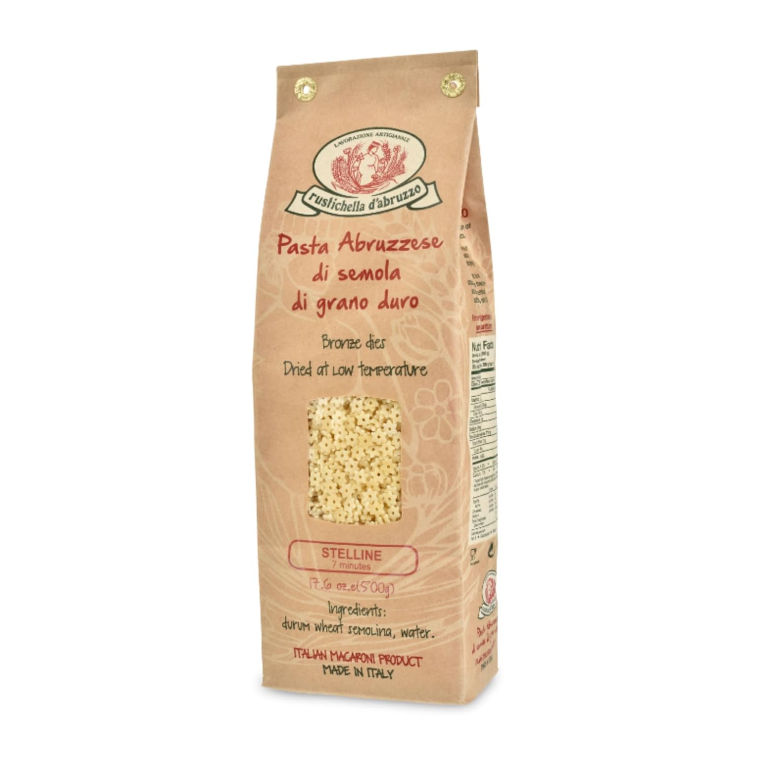 Amazon.com : Rustichella d'Abruzzo Stelline Pastina - 500g Small Star ...