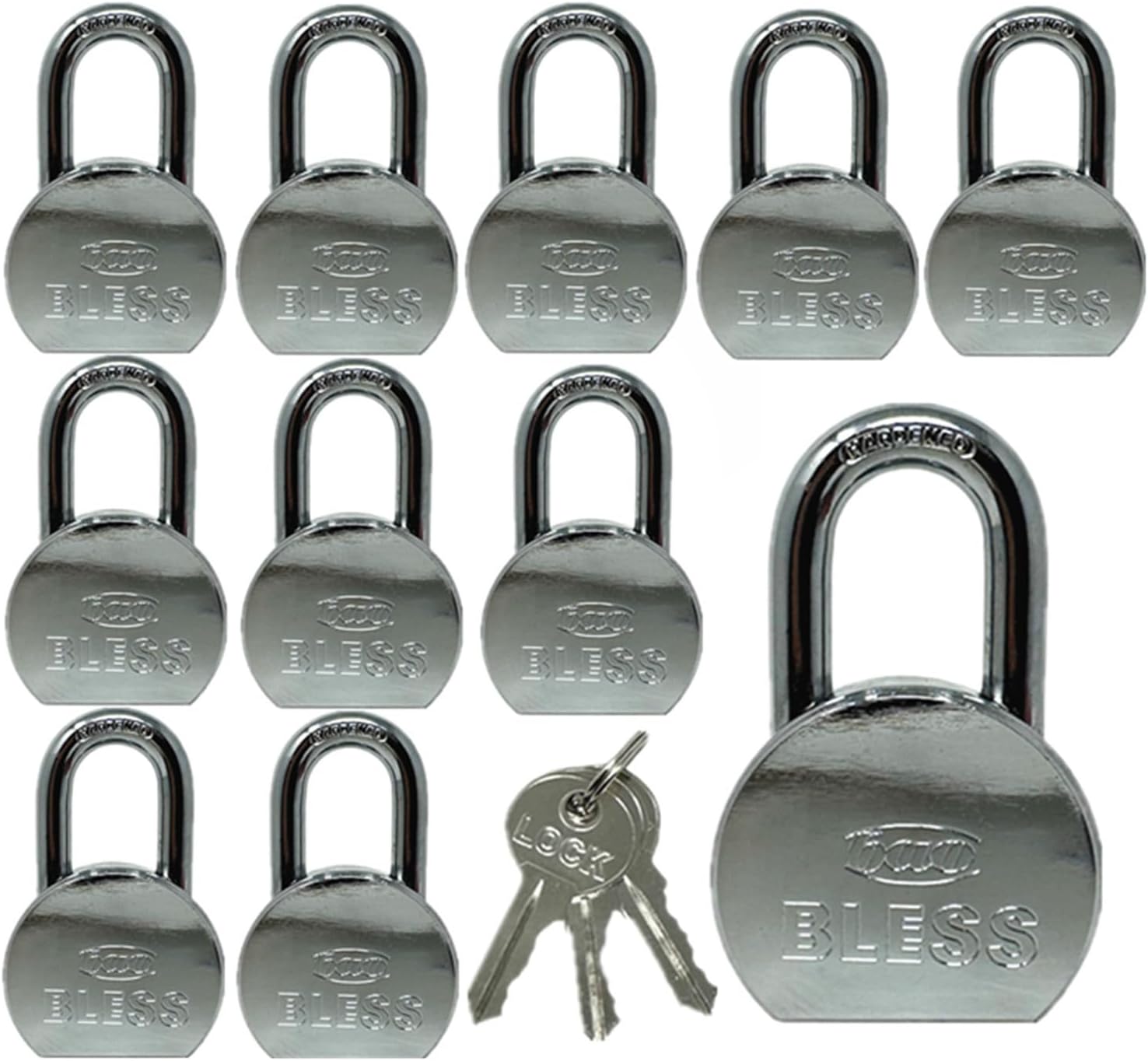 12 Pack Heavy Duty Lock, Steel, Maximum Protection Security Padlock ...