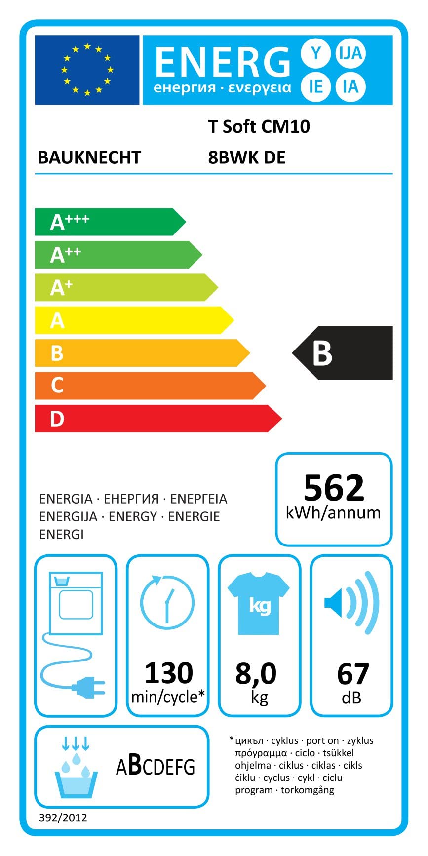 Bauknecht T Soft CM10 8BWK DE Condensation Dryer / 8 kg / EasyCleaning ...