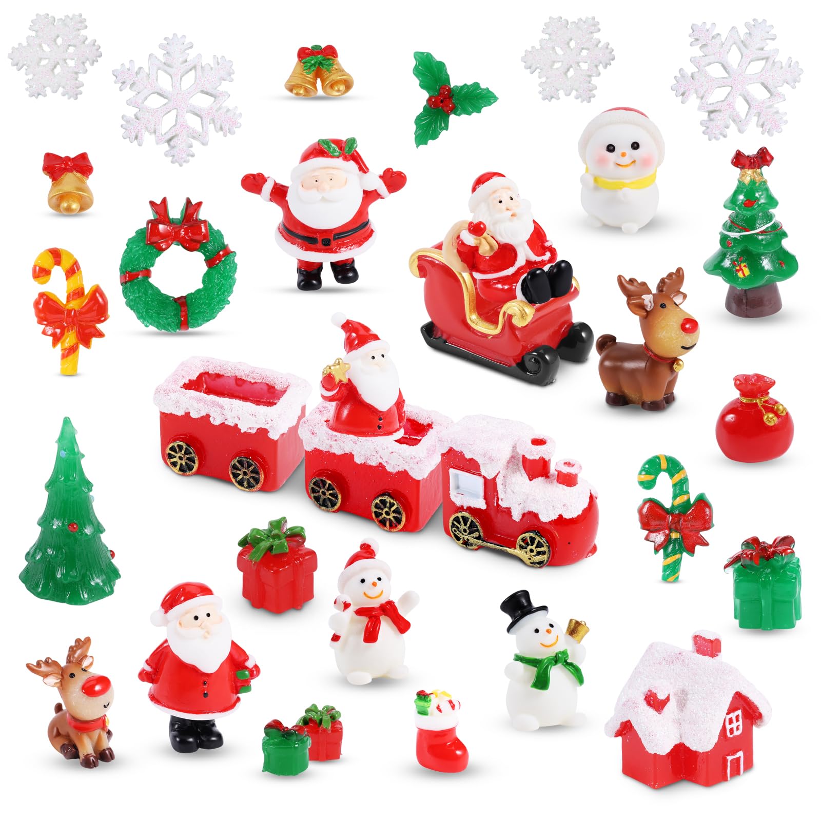 Miniature Christmas Figurines, 40 Pcs Christmas Ornaments, Mini ...