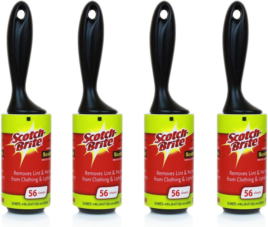 3M Lint Roller 4 Pack, 224 Sheets in Total : Amazon.co.uk: Home & Kitchen