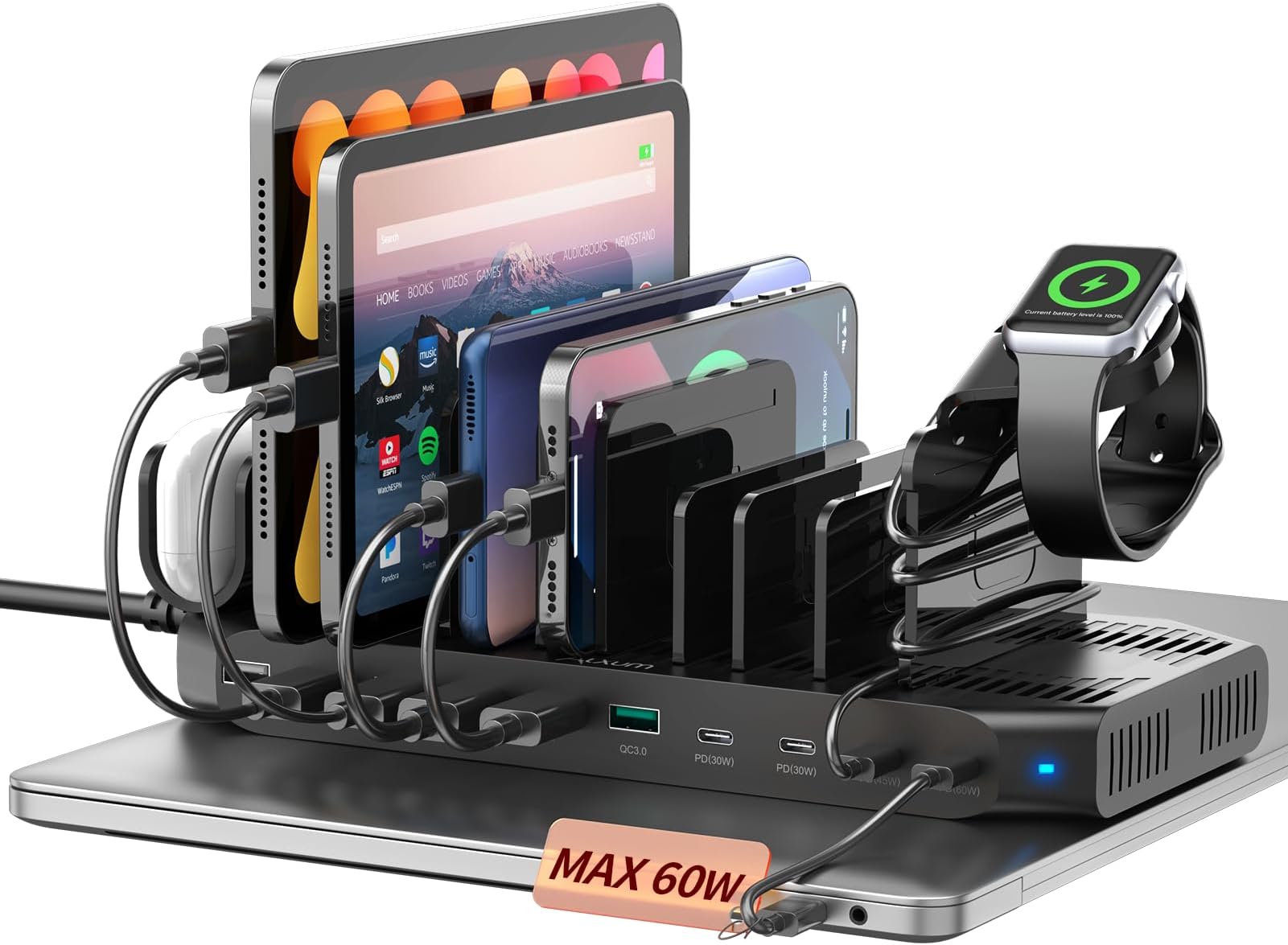 Amazon.com: Alxum 140W USB C Charging Station -10 Port Fast Charging ...