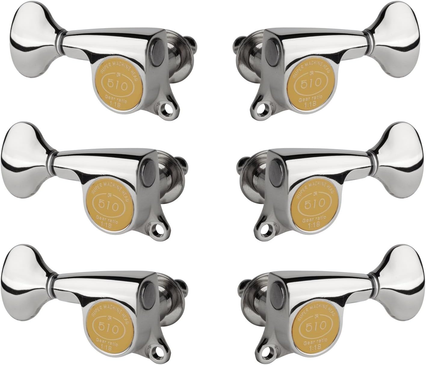 Amazon.com: Gotoh Midsize 510 3+3 Guitar Tuners with Metal Knobs, Gold ...