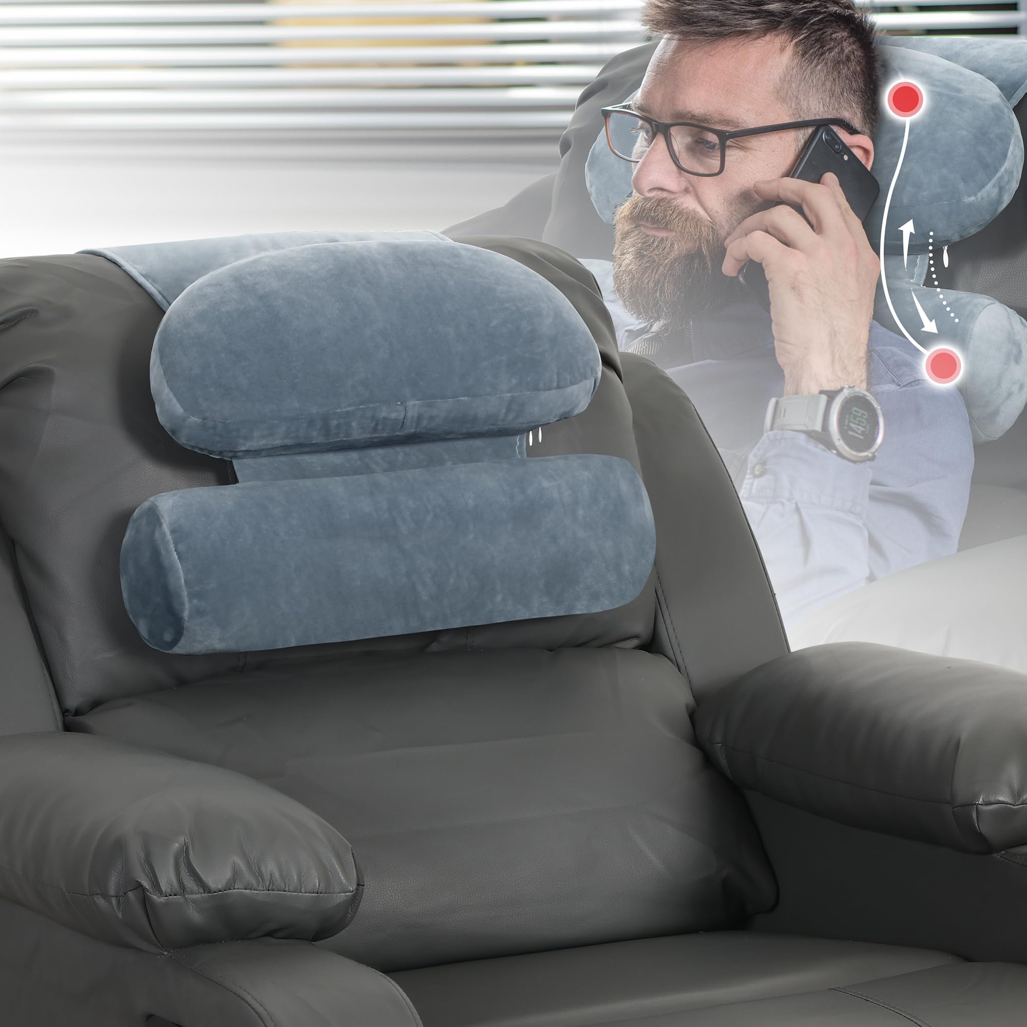 Amazon.com: Weysat Neck Head Pillow for Recliner Chair Non Slip Fleece ...