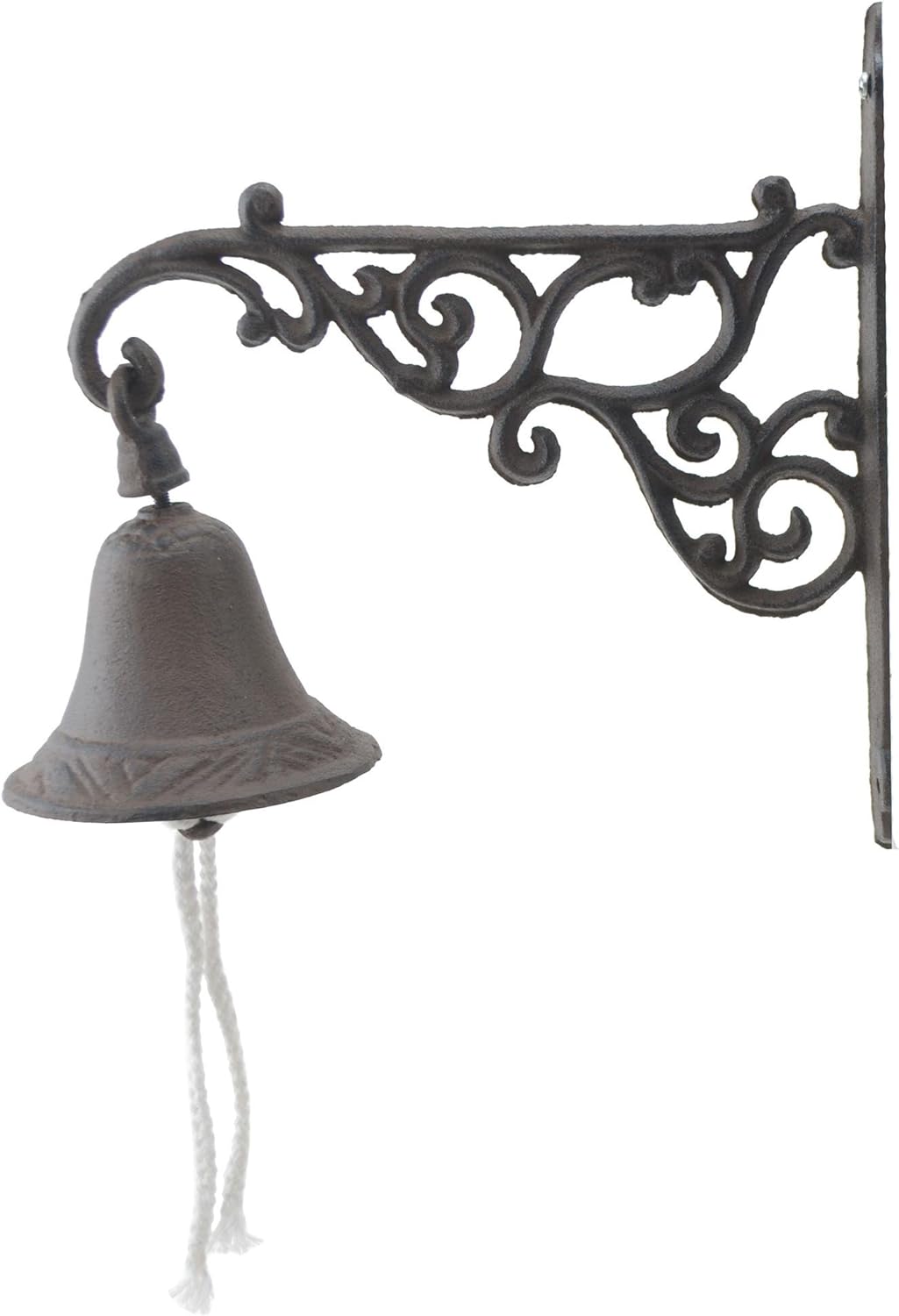 Amazon.com: Cast Iron Dinner Bell Ornate Vine Distressed Brown Doorbell ...