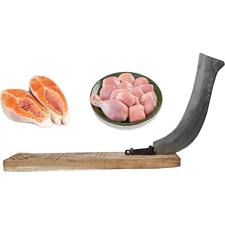 Boti Iron Blade Vegetable Cutter with Wooden Board/Vili/Iron Vili ...