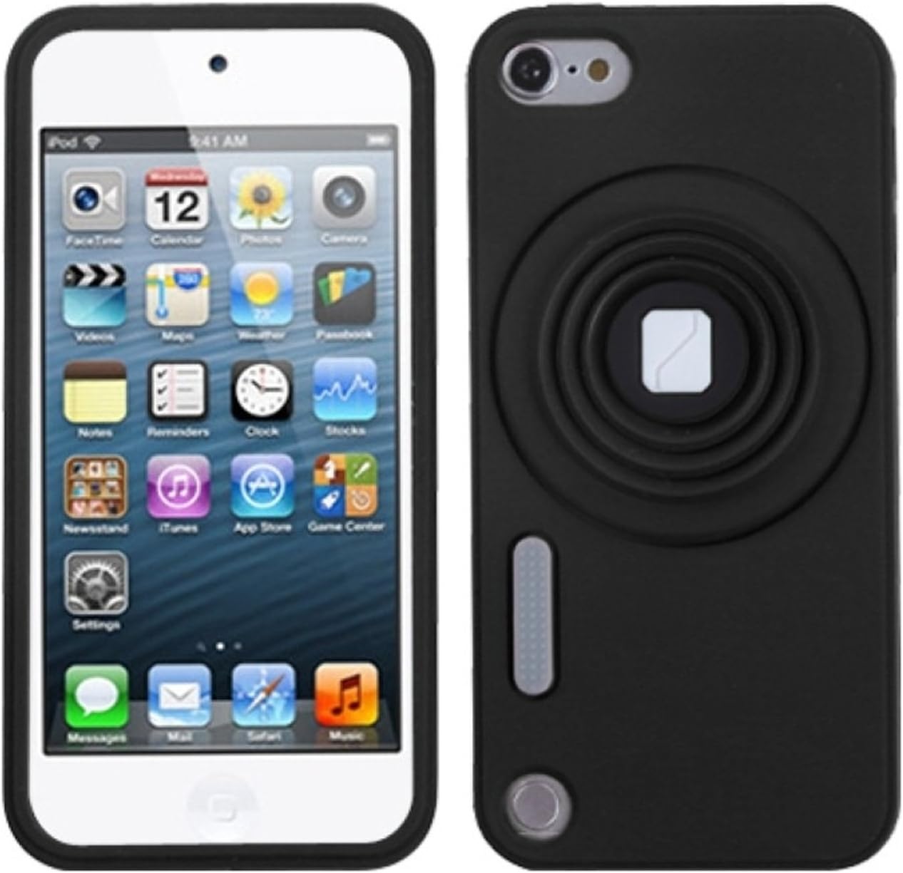 Amazon.com: Asmyna Black Camera Style Stand Pastel Skin Cover with ...