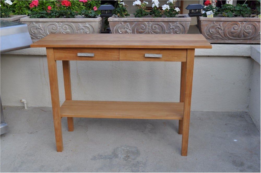 Amazon.com : Anderson Teak Rectangular Serving Table with Two Drawers ...