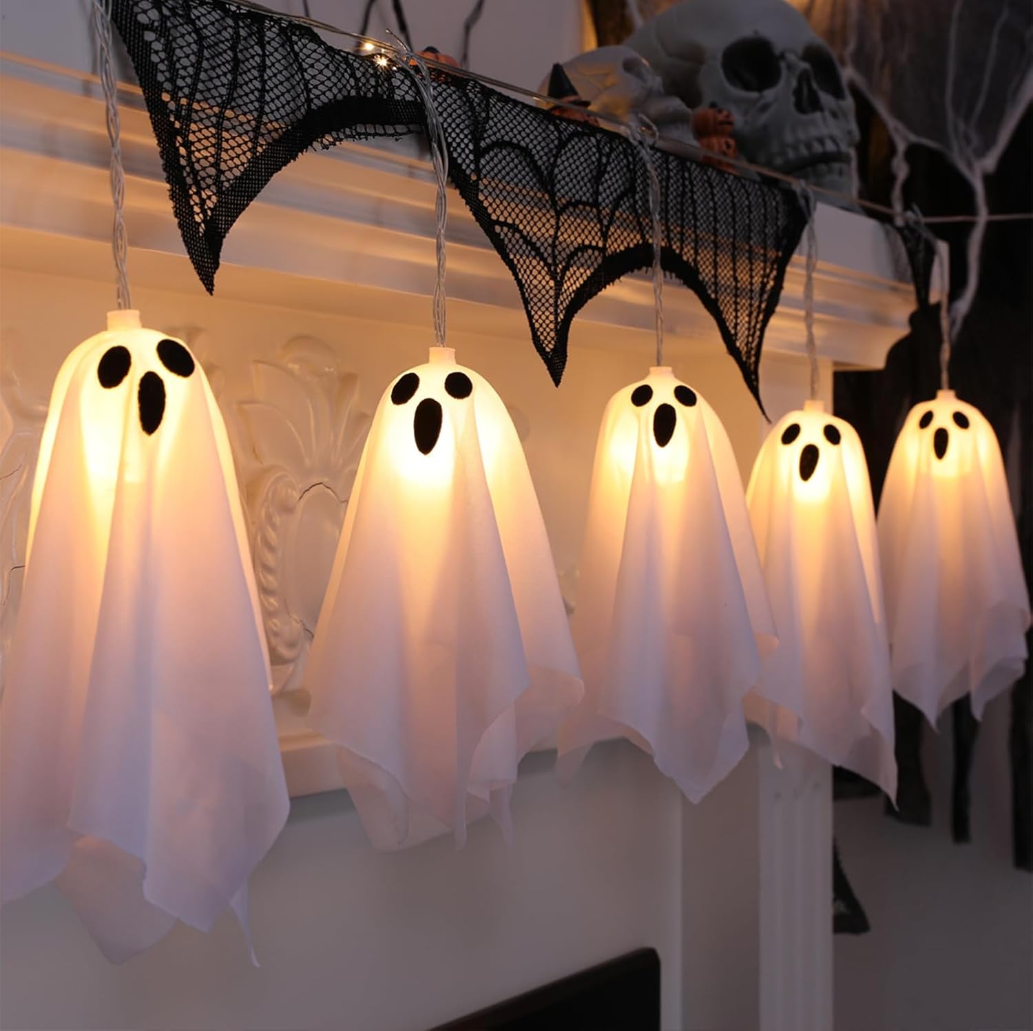 Amazon.com: 10 Packs Halloween Decor Indoor - USB Power Ghost Decor Kit ...
