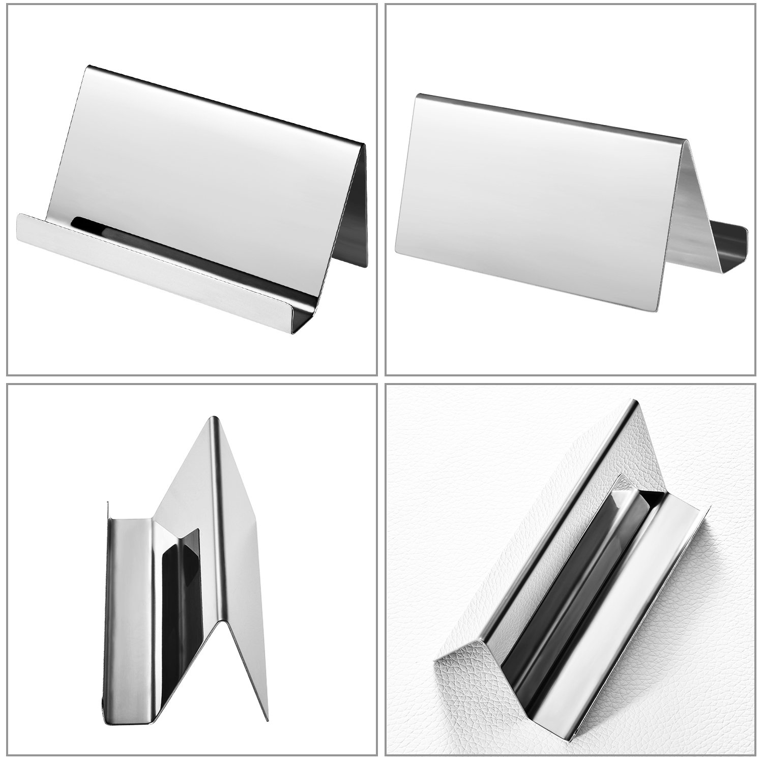 Snapklik.com : Maxdot 2 Pack Stainless Steel Business Cards Holders ...