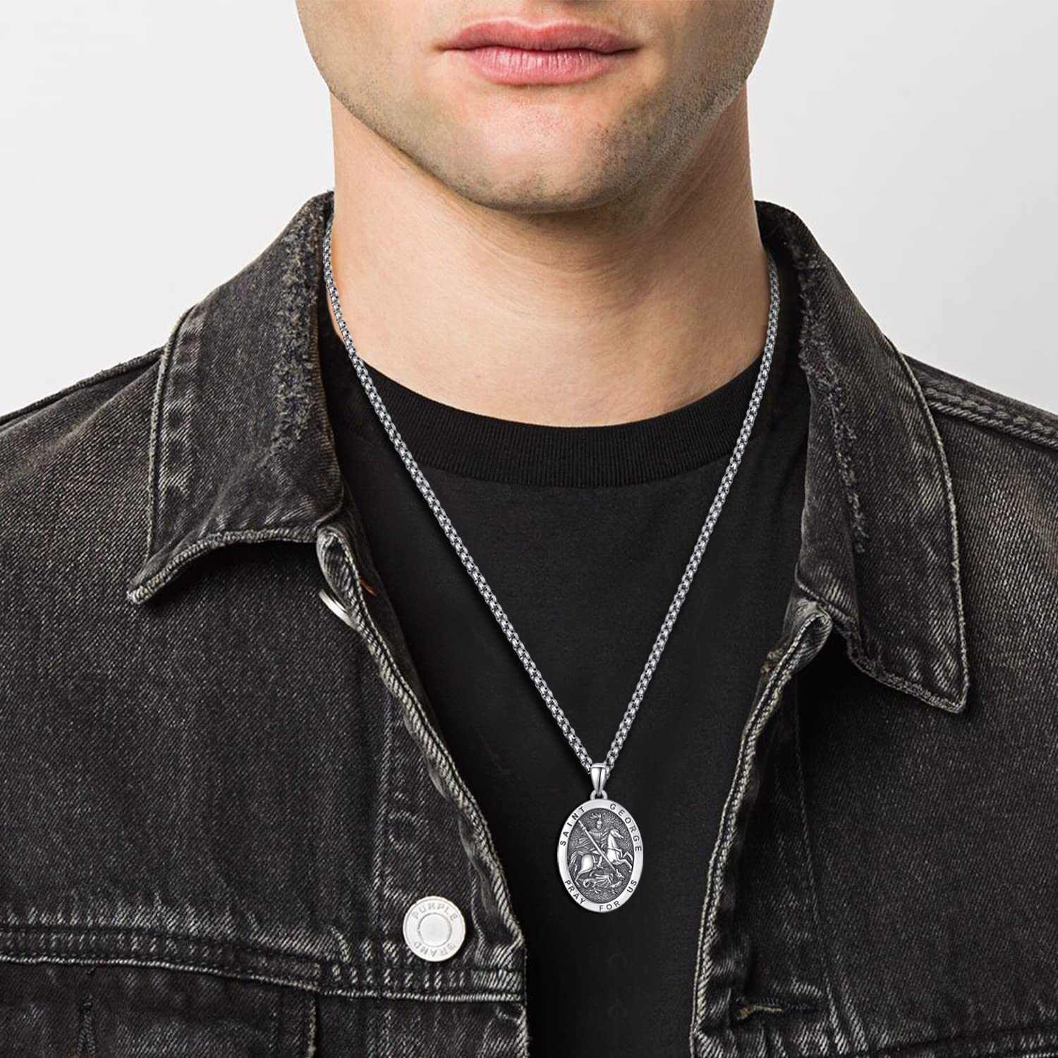 Snapklik.com : St George And The Gragon Medal Sterling Silver Saint ...